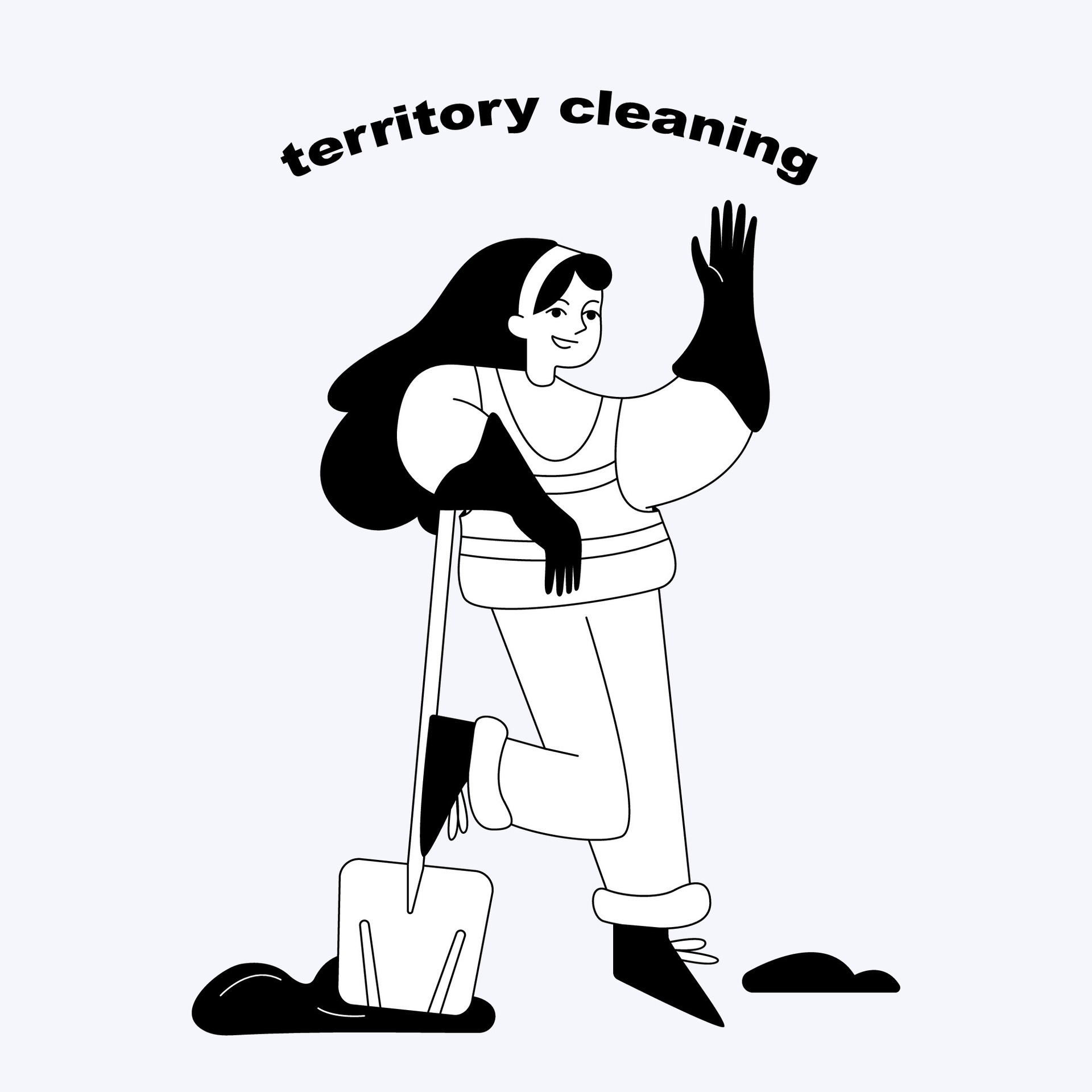 Girl Picking Up Trash On The Street 41648557 Vector Art At Vecteezy