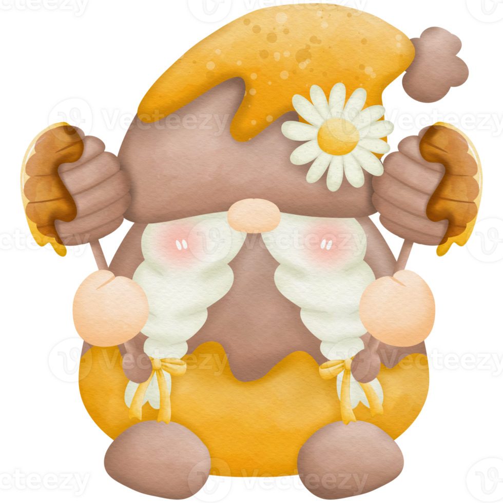 Gnome honey bee watercolor so cute Clipart 41651517 PNG