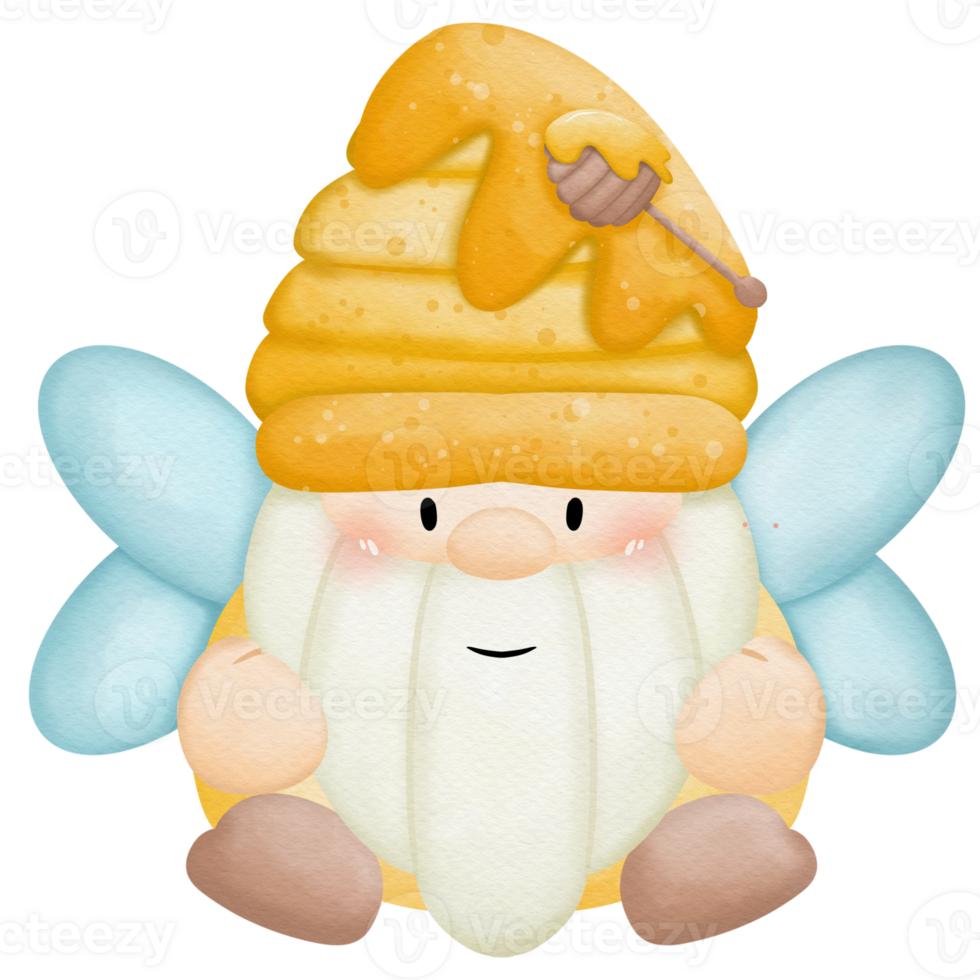 Gnome honey bee watercolor so cute Clipart 41651521 PNG