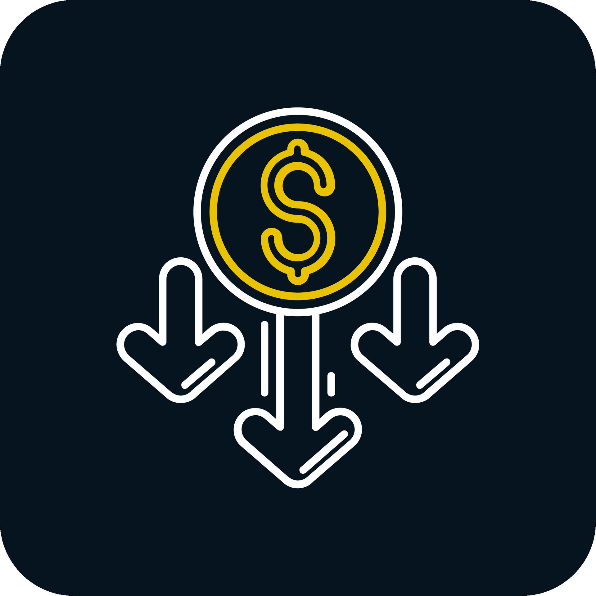 Decrease Line Yellow White Icon 41655872 Vector Art at Vecteezy