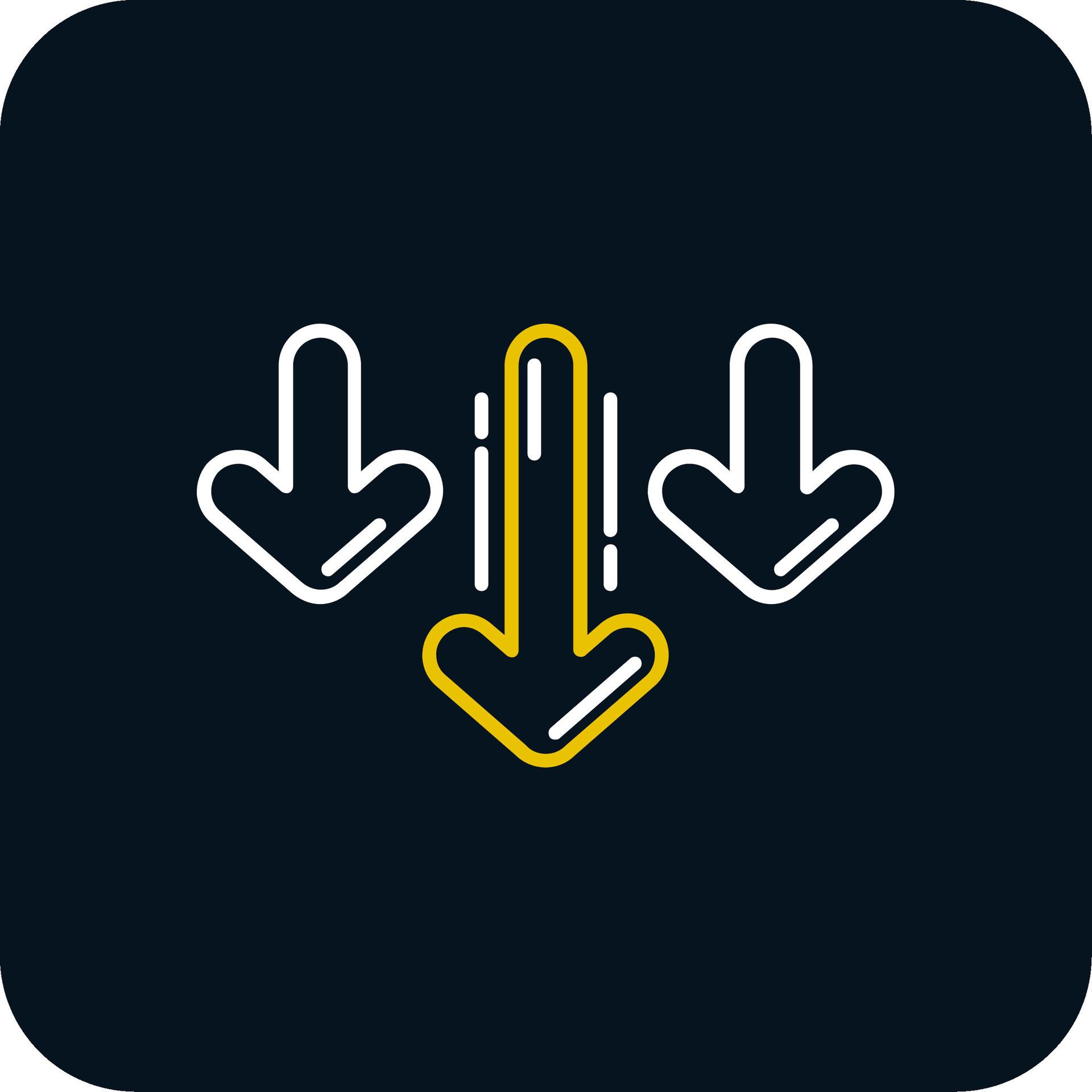 Decrease Line Yellow White Icon 41655951 Vector Art at Vecteezy