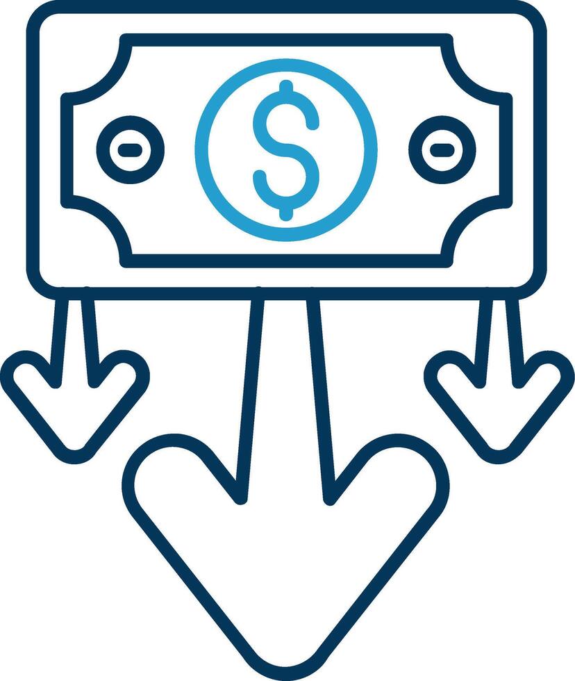 Decrease Line Blue Two Color Icon 41665647 Vector Art at Vecteezy