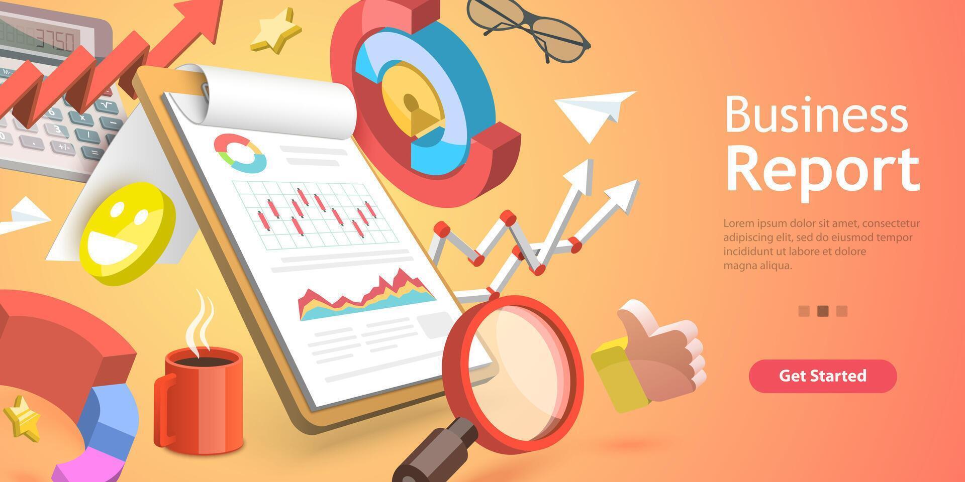 3D Vector Conceptual Illustration of Business Report. 41666021 Vector ... 3D Vector Conceptual Illustration of Business Report. 41666021 Vector ...