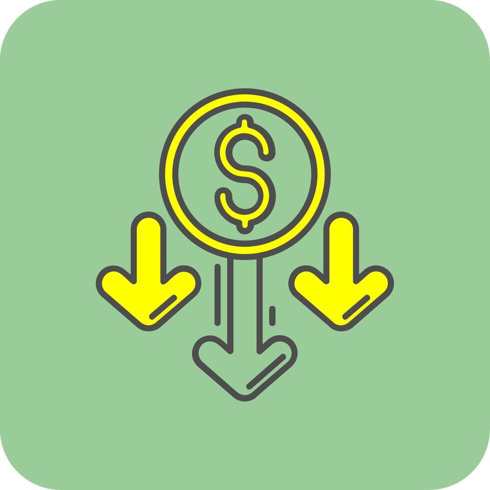 Decrease Filled Yellow Icon 41668146 Vector Art at Vecteezy