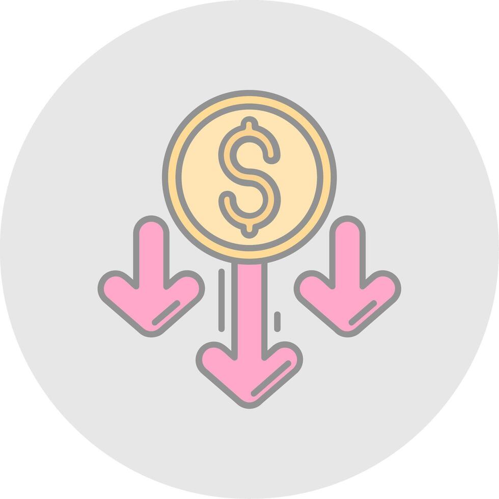 Decrease Line Filled Light Circle Icon 41668198 Vector Art at Vecteezy