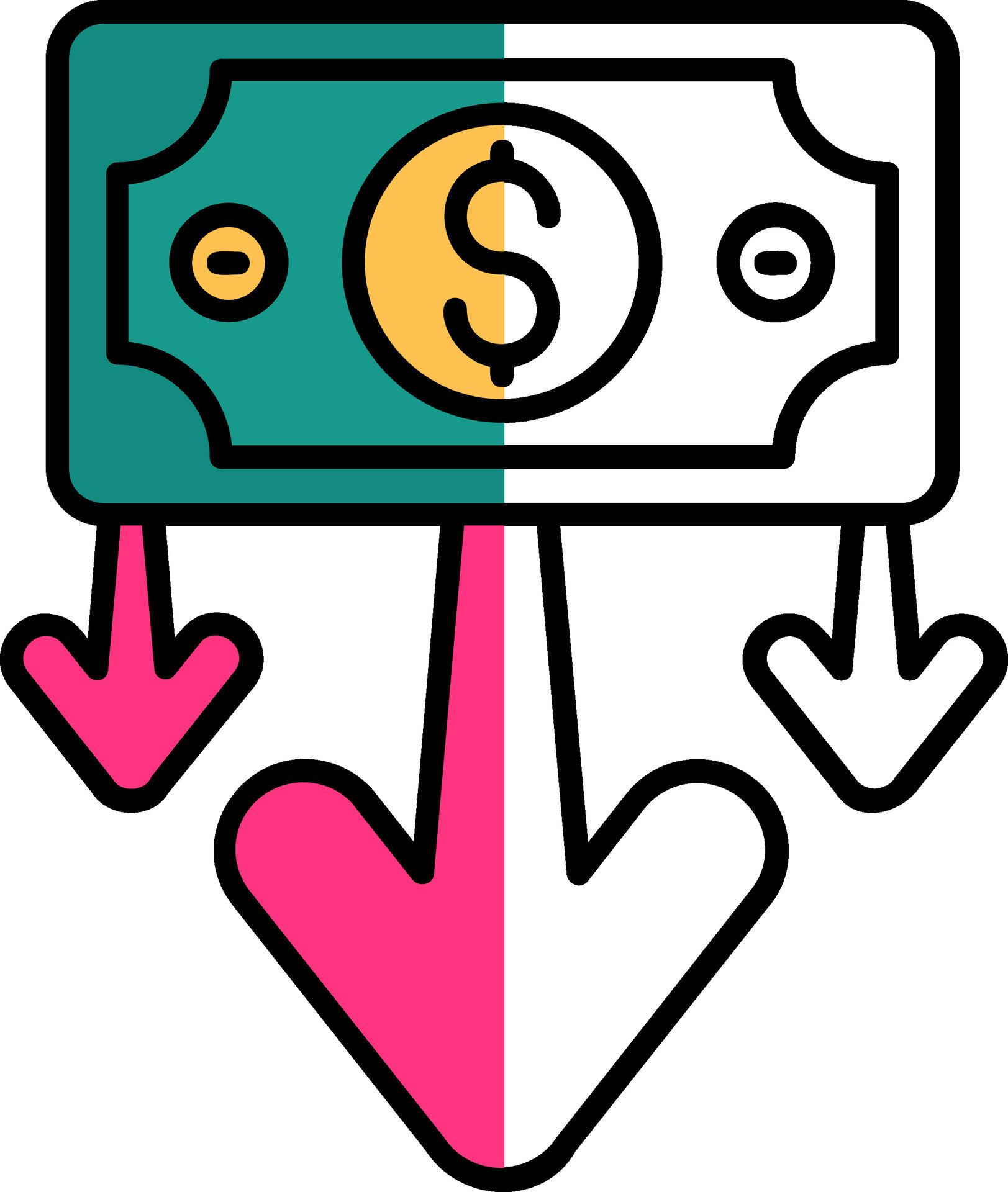 Decrease Filled Half Cut Icon 41668205 Vector Art at Vecteezy