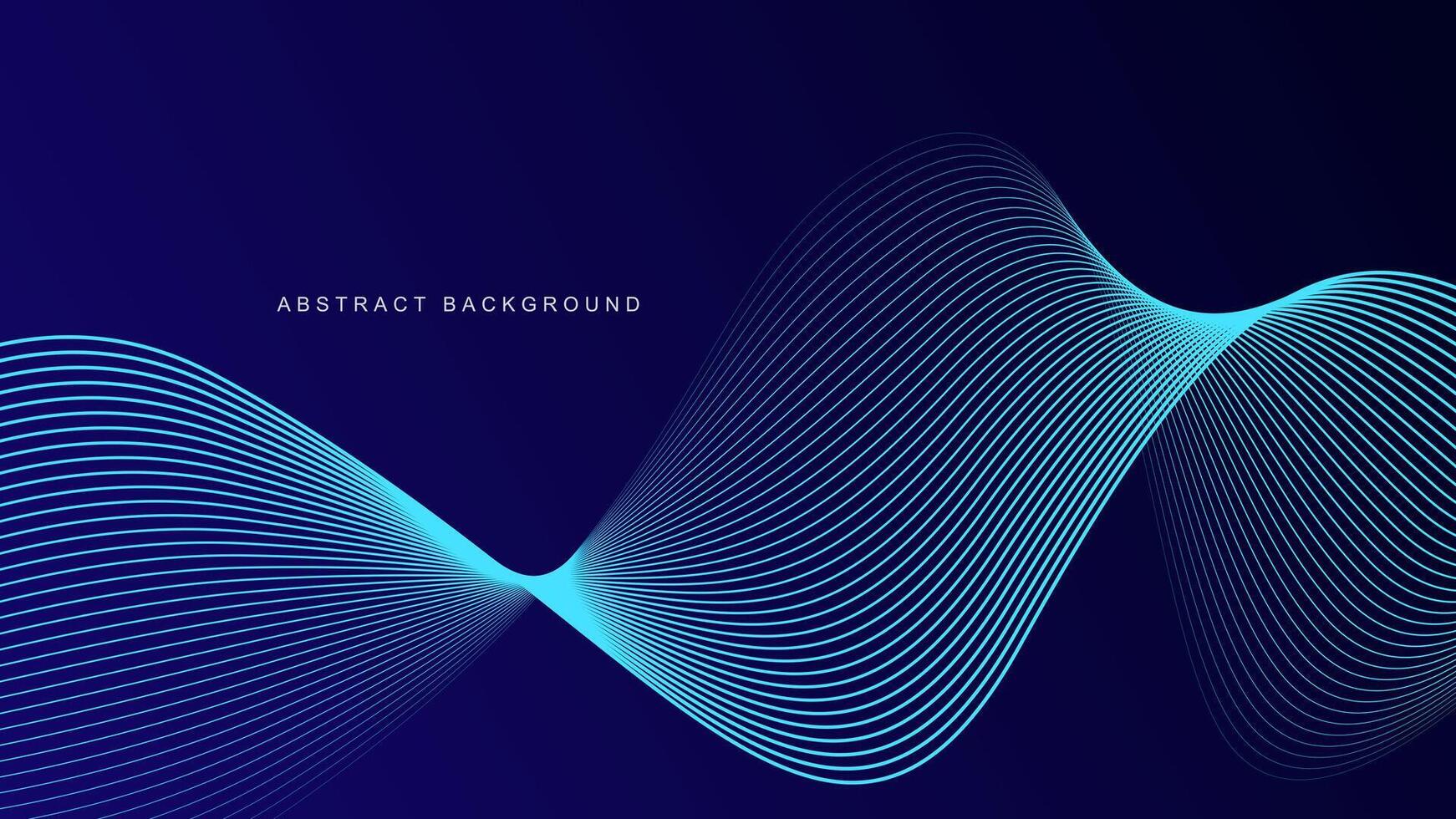 Abstract Glowing Wave Lines On Dark Blue Background Dynamic Wave Pattern Modern Flowing Wavy
