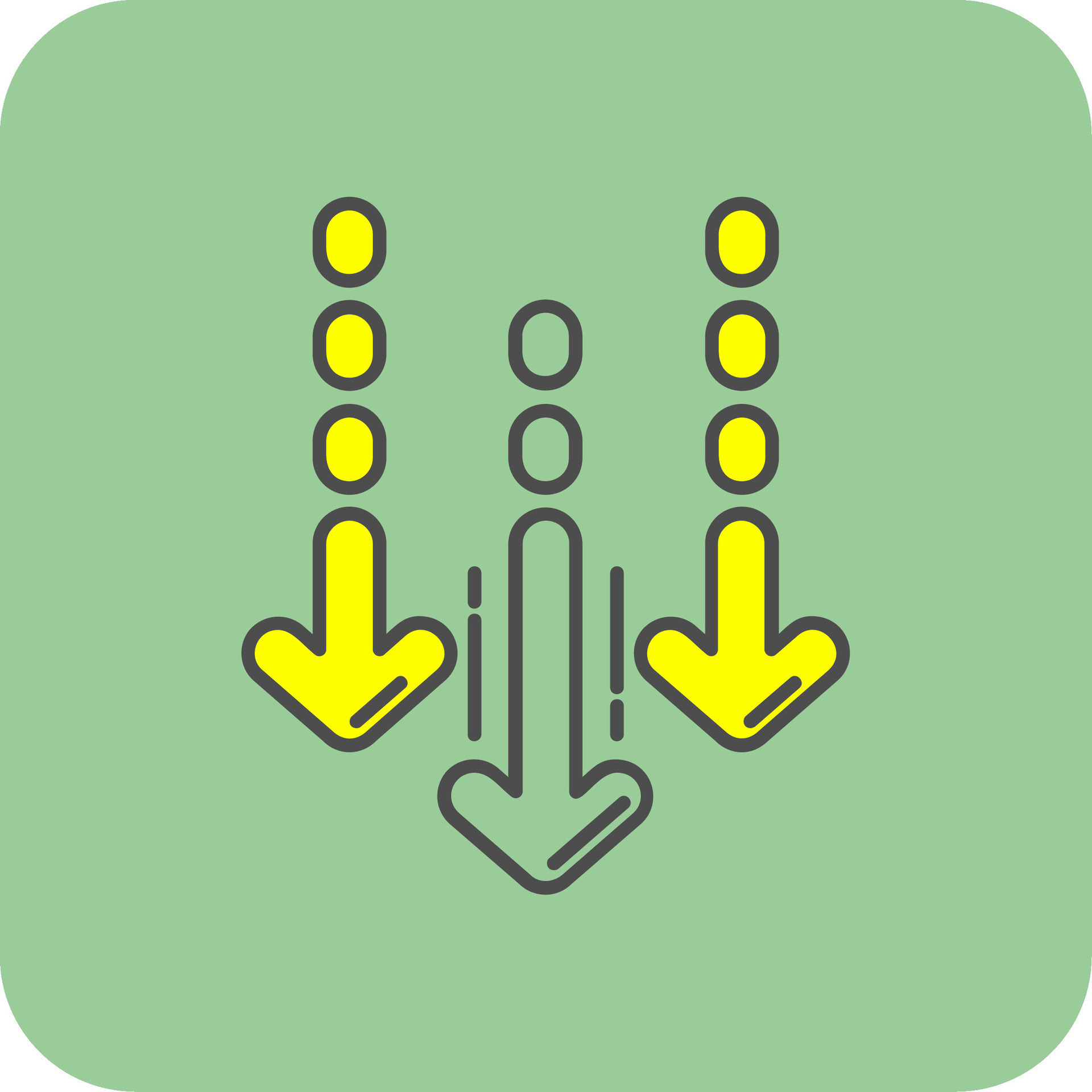 Decrease Filled Yellow Icon 41671590 Vector Art at Vecteezy