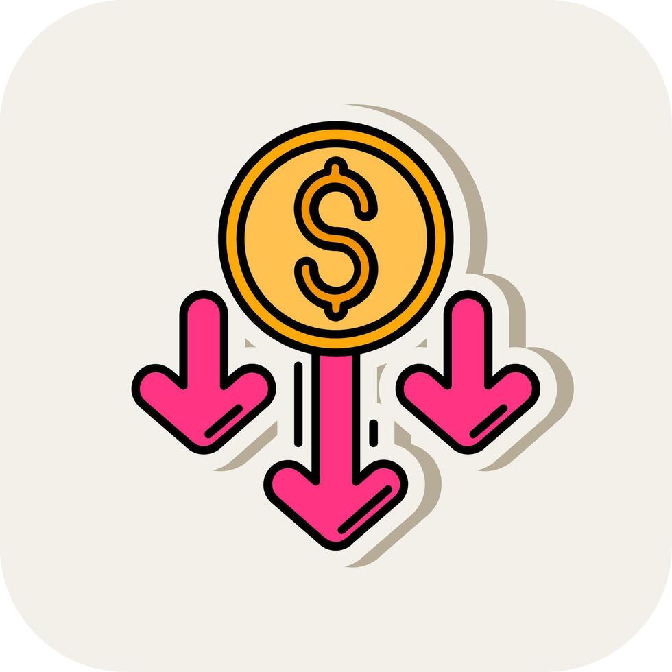 Decrease Line Filled White Shadow Icon 41674046 Vector Art at Vecteezy