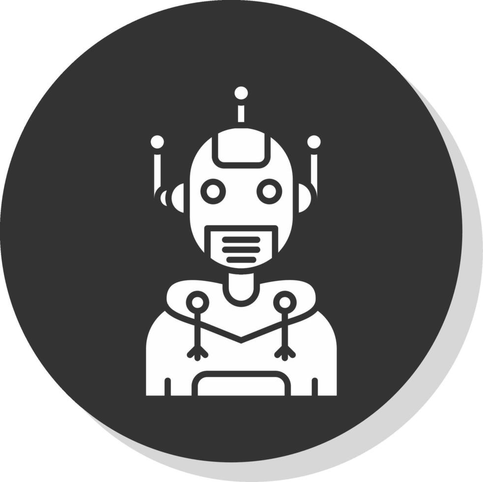 Robot Glyph Grey Circle Icon 41682996 Vector Art at Vecteezy