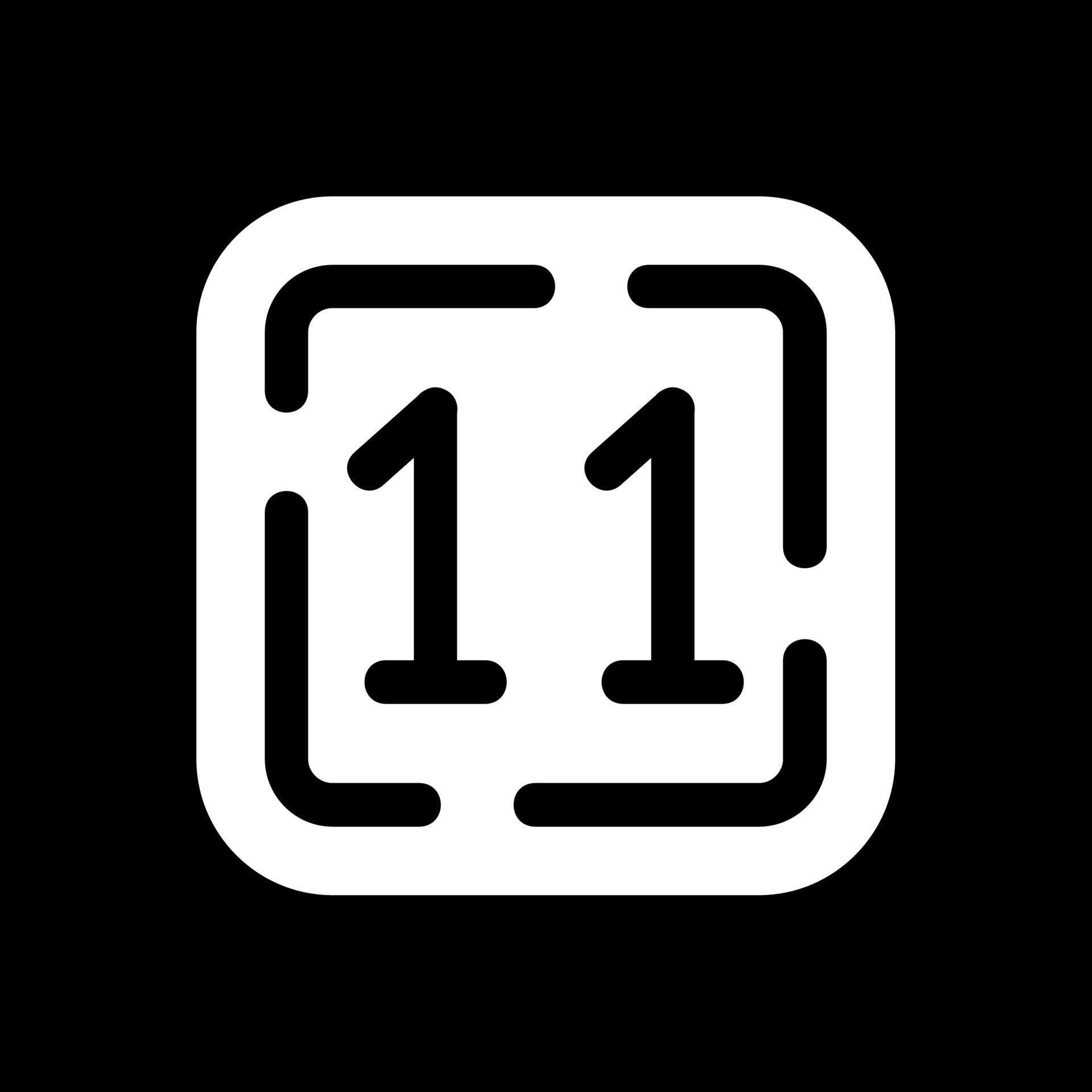 Eleven Glyph Inverted Icon 41684298 Vector Art at Vecteezy