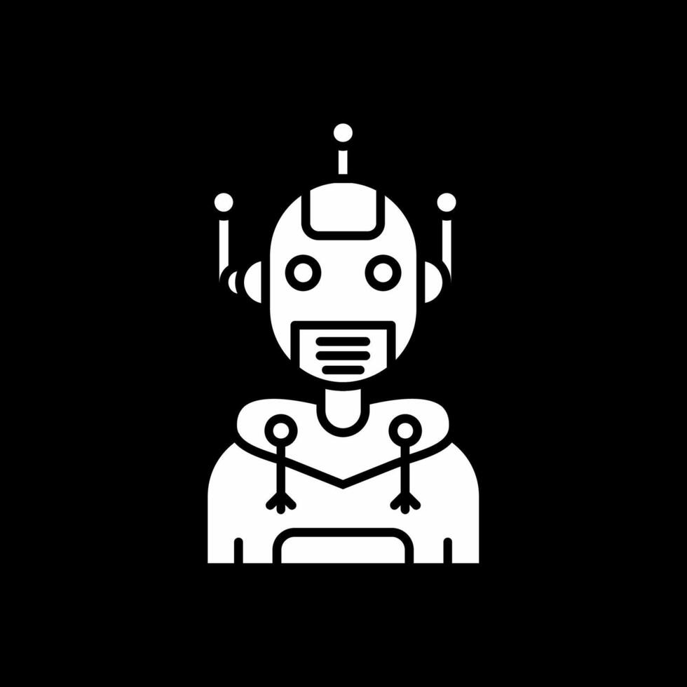 Robot Glyph Inverted Icon 41684614 Vector Art at Vecteezy