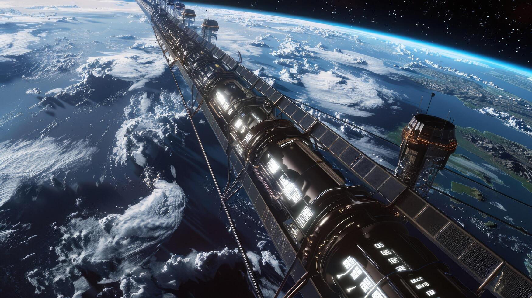 AI generated Visualizing the Future with Space Elevator Technology ... AI generated Visualizing the Future with Space Elevator Technology ...