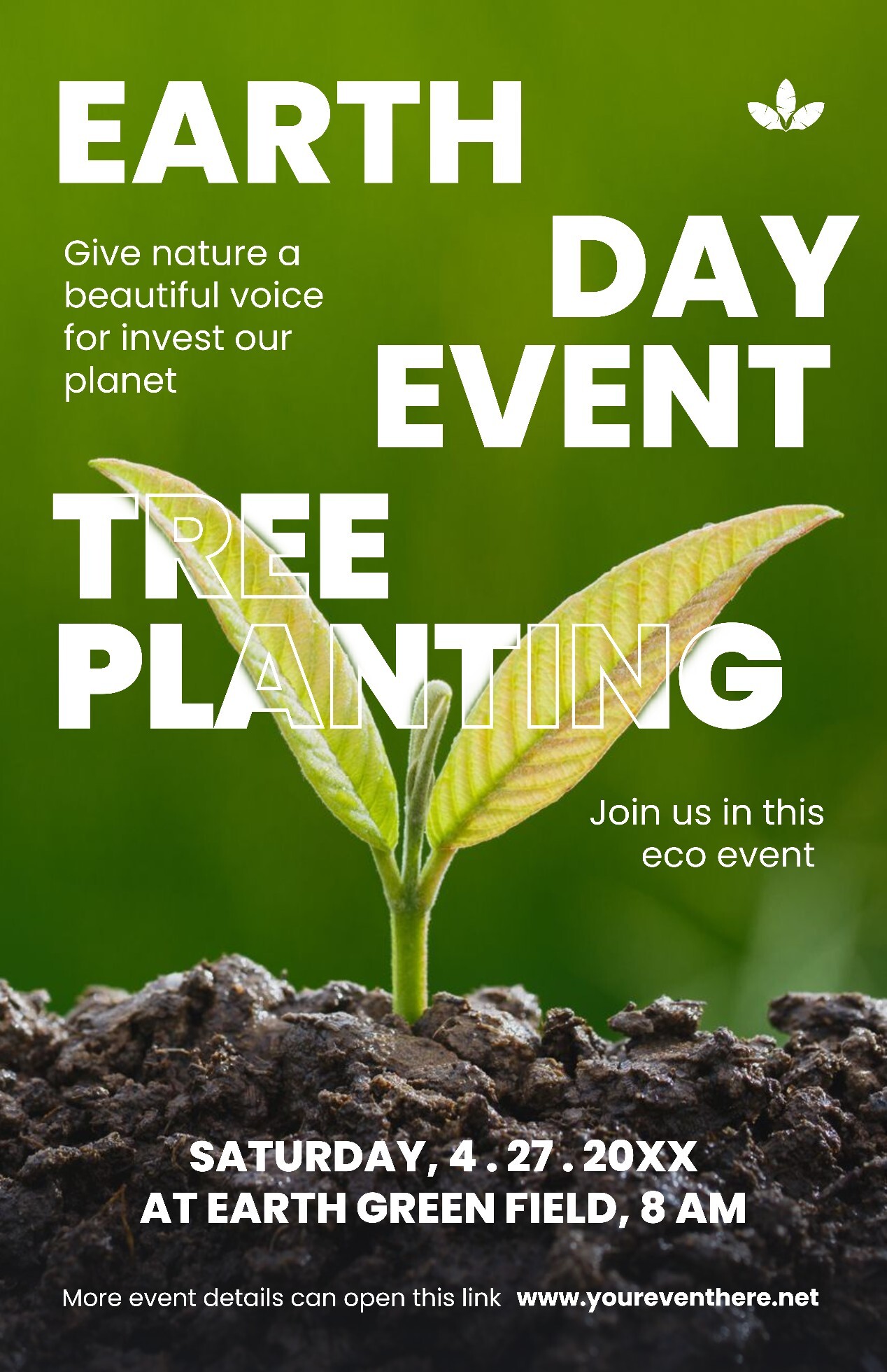Earth Day Tree Planting Event Poster 41710544 Template