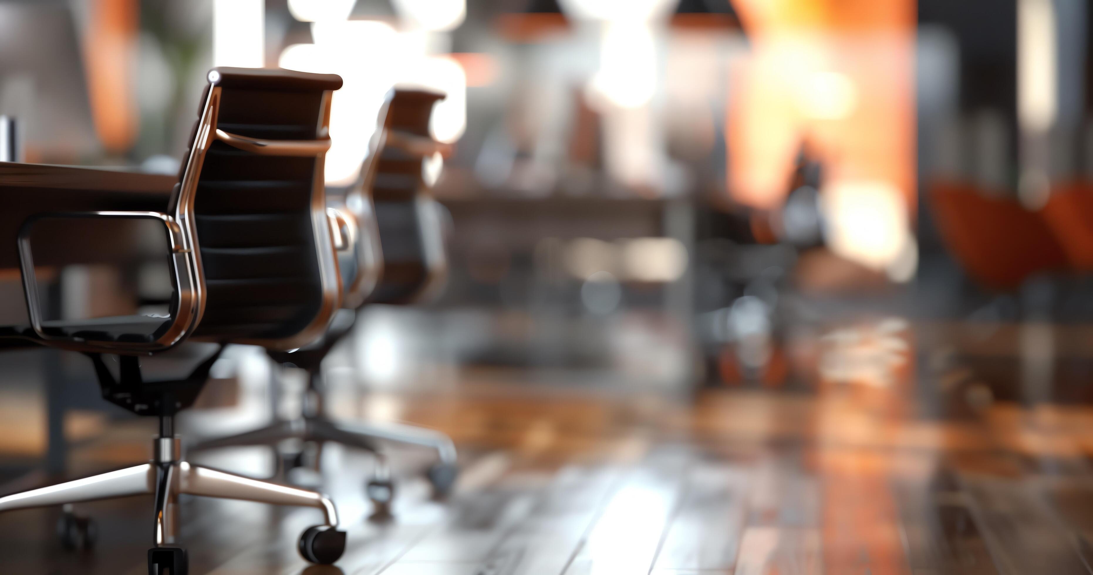 AI generated Abstract blurred background of modern office with glass ...