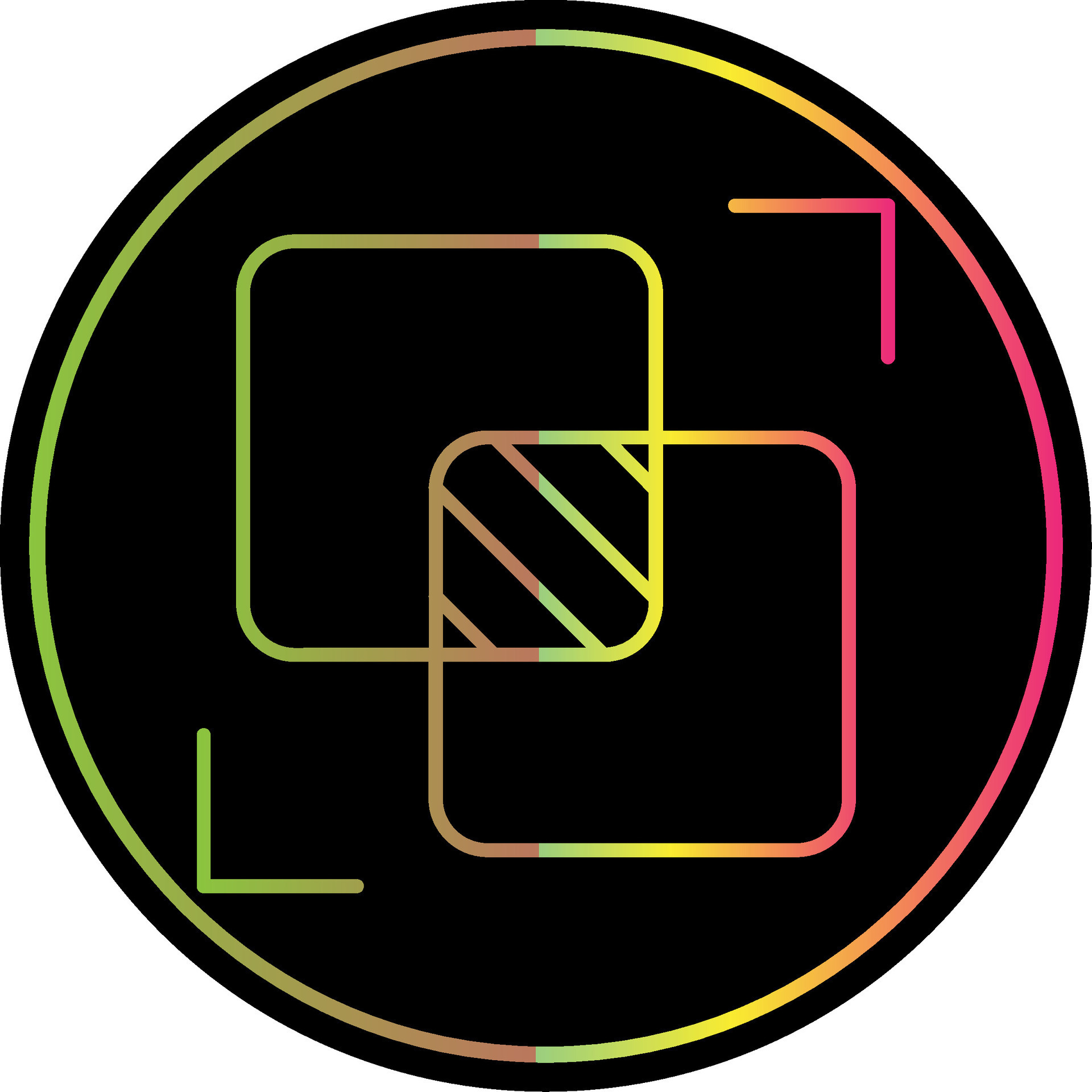 Intersect Line Gradient Due Color Icon 41719758 Vector Art At Vecteezy