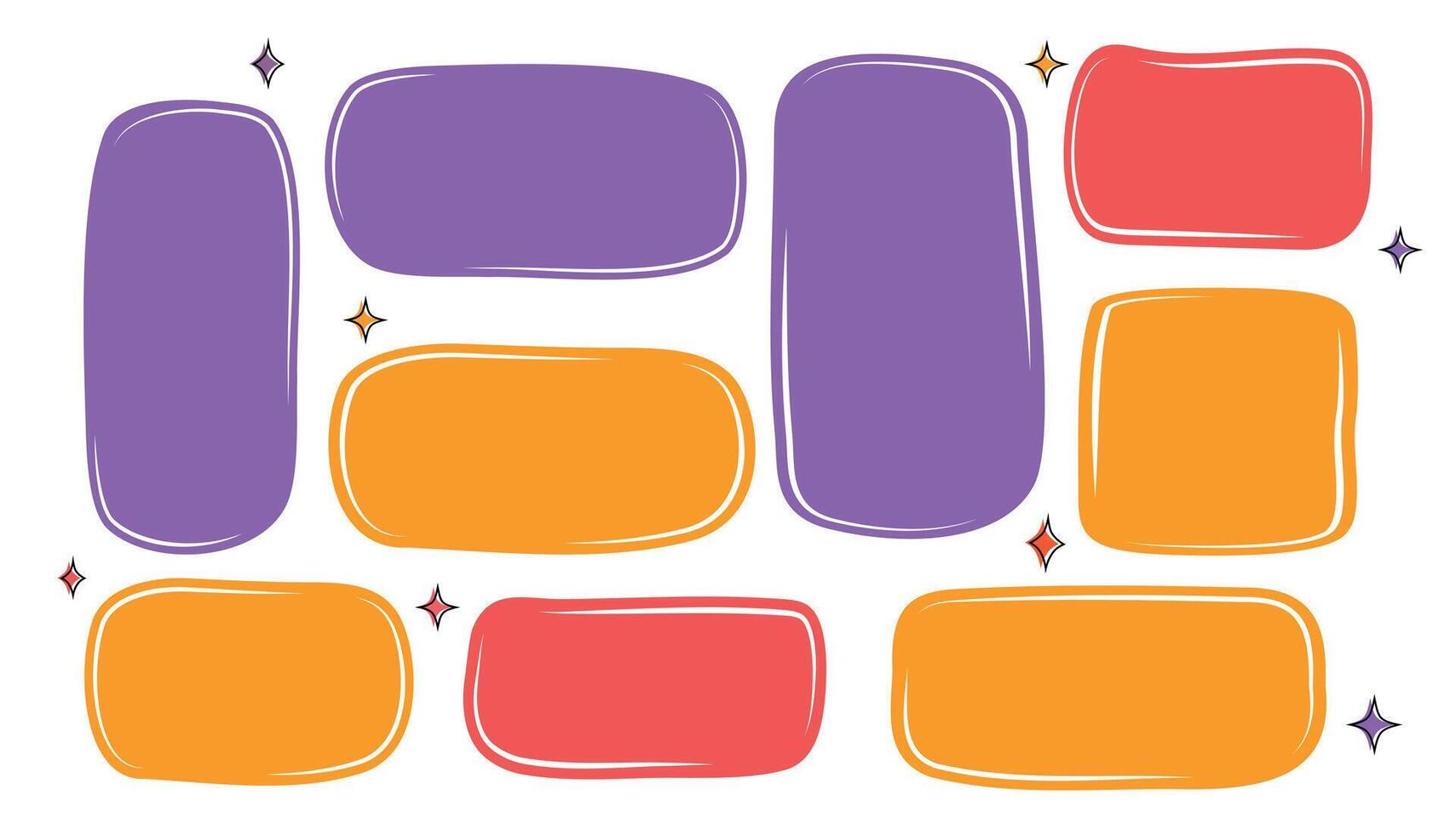 A Set Of Different Sizes And Types Of Frames For Text Textbox In Doodle And Hand Drawn Style