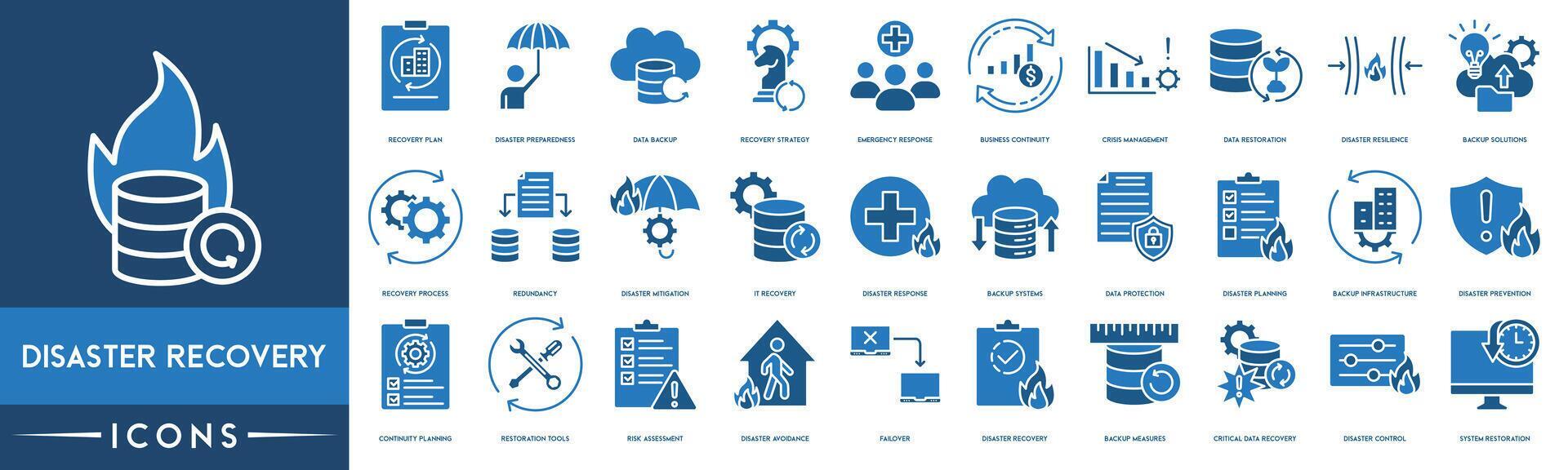 Disaster Recovery icon. Recovery Plan, Disaster Preparedness, Data ...