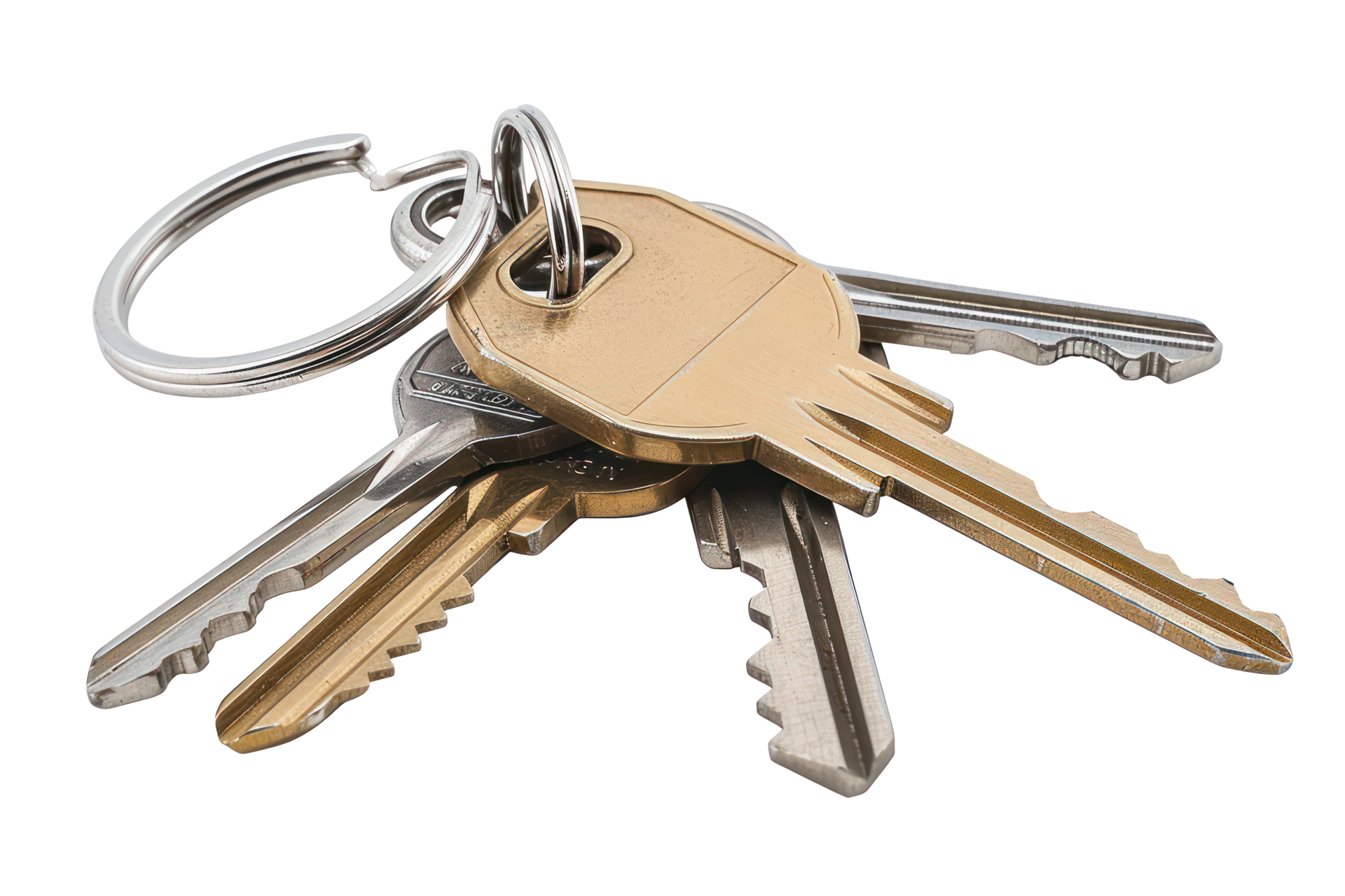 AI generated Set of various keys on keyrings 41732329 PNG