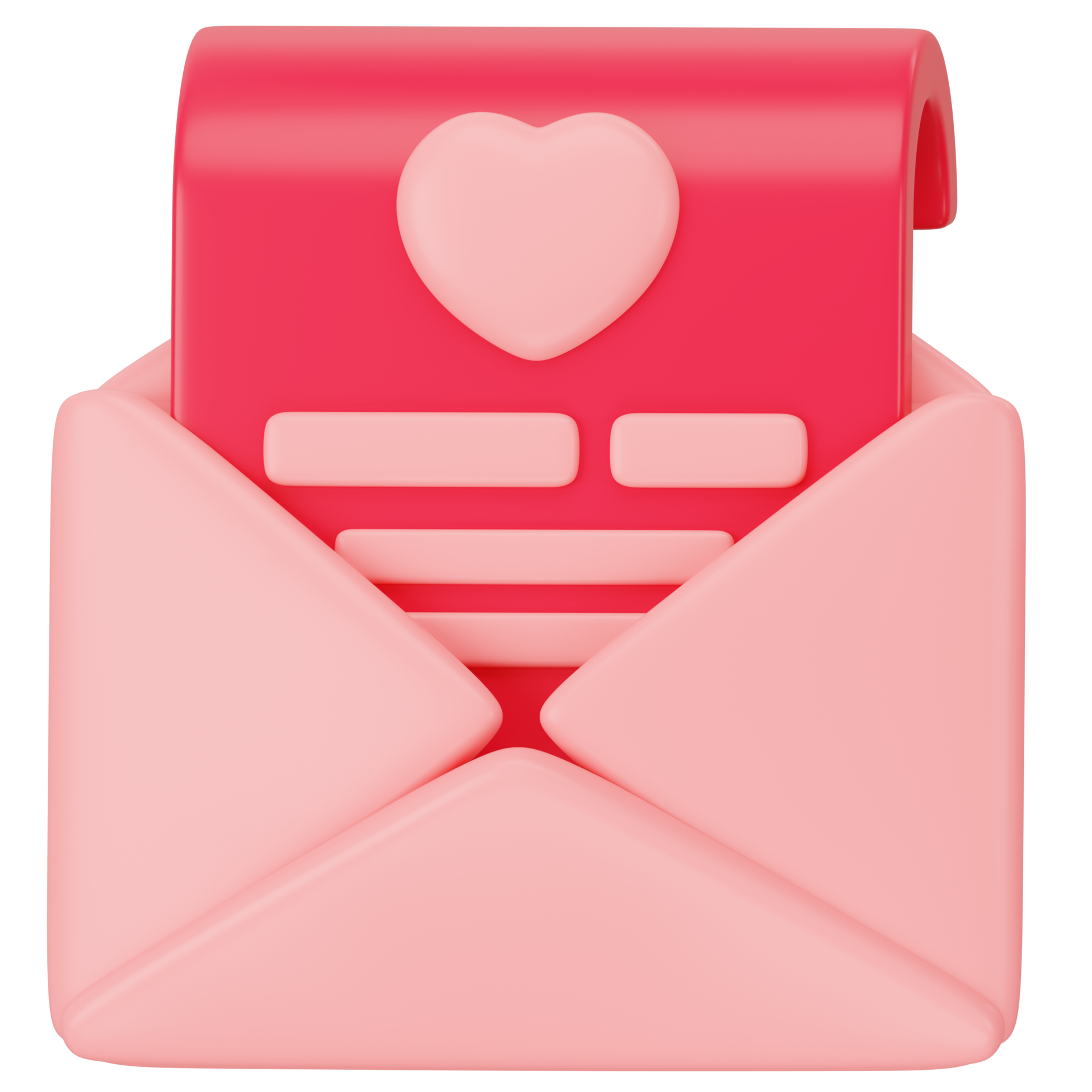 Pink envelope with document heart love 3d icon rendering 41733813 PNG