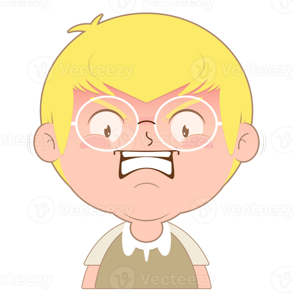 boy angry face cartoon cute 41734266 PNG