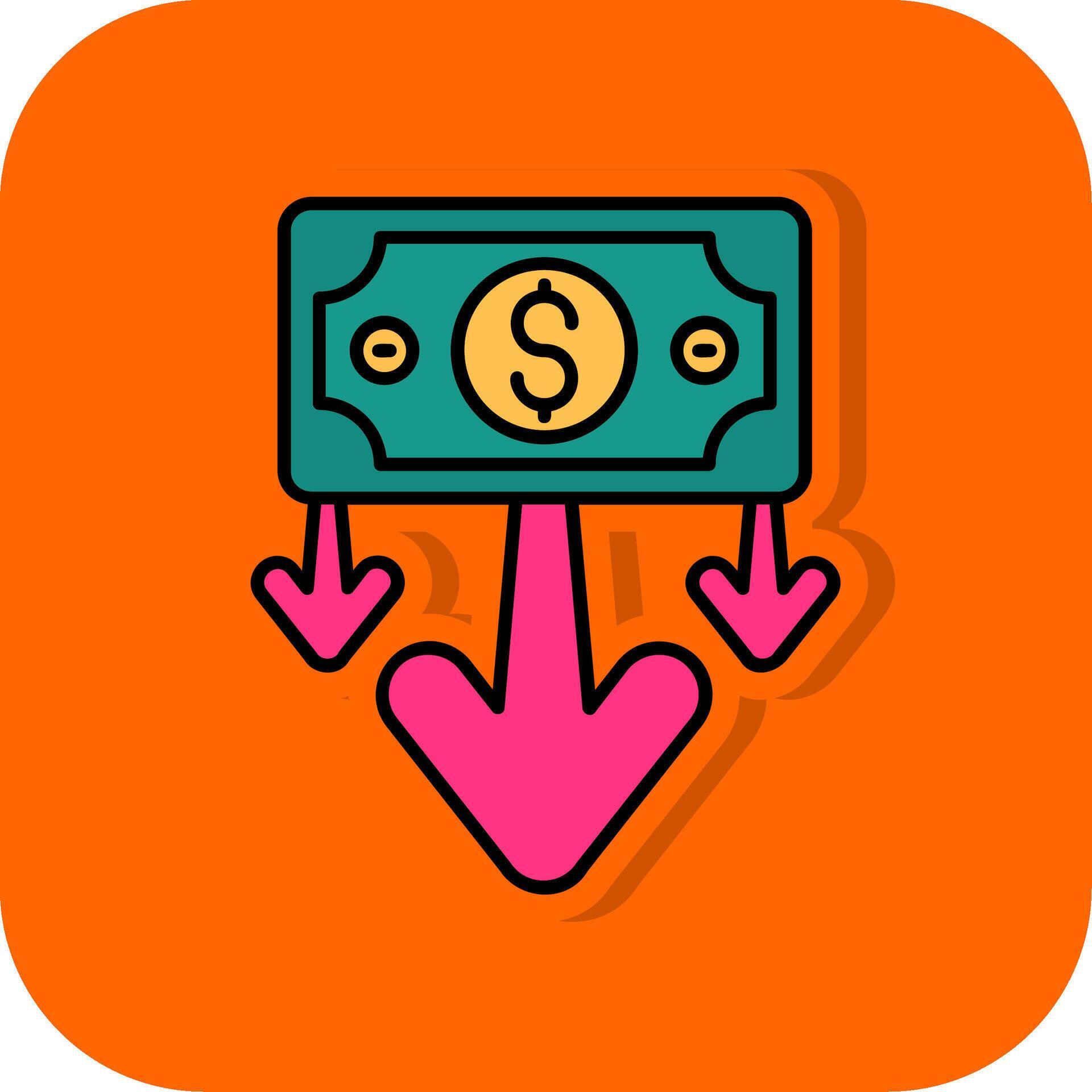 Decrease Filled Orange background Icon 41751936 Vector Art at Vecteezy