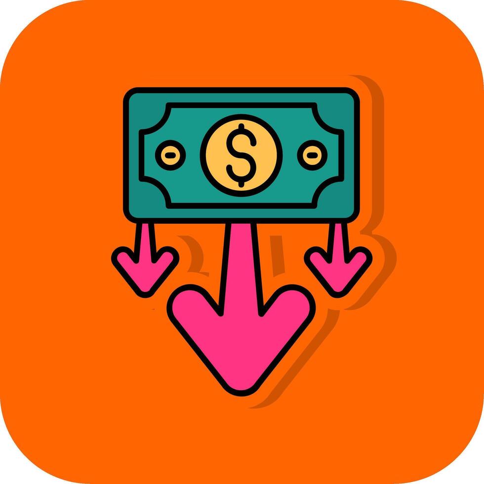 Decrease Filled Orange background Icon 41751936 Vector Art at Vecteezy