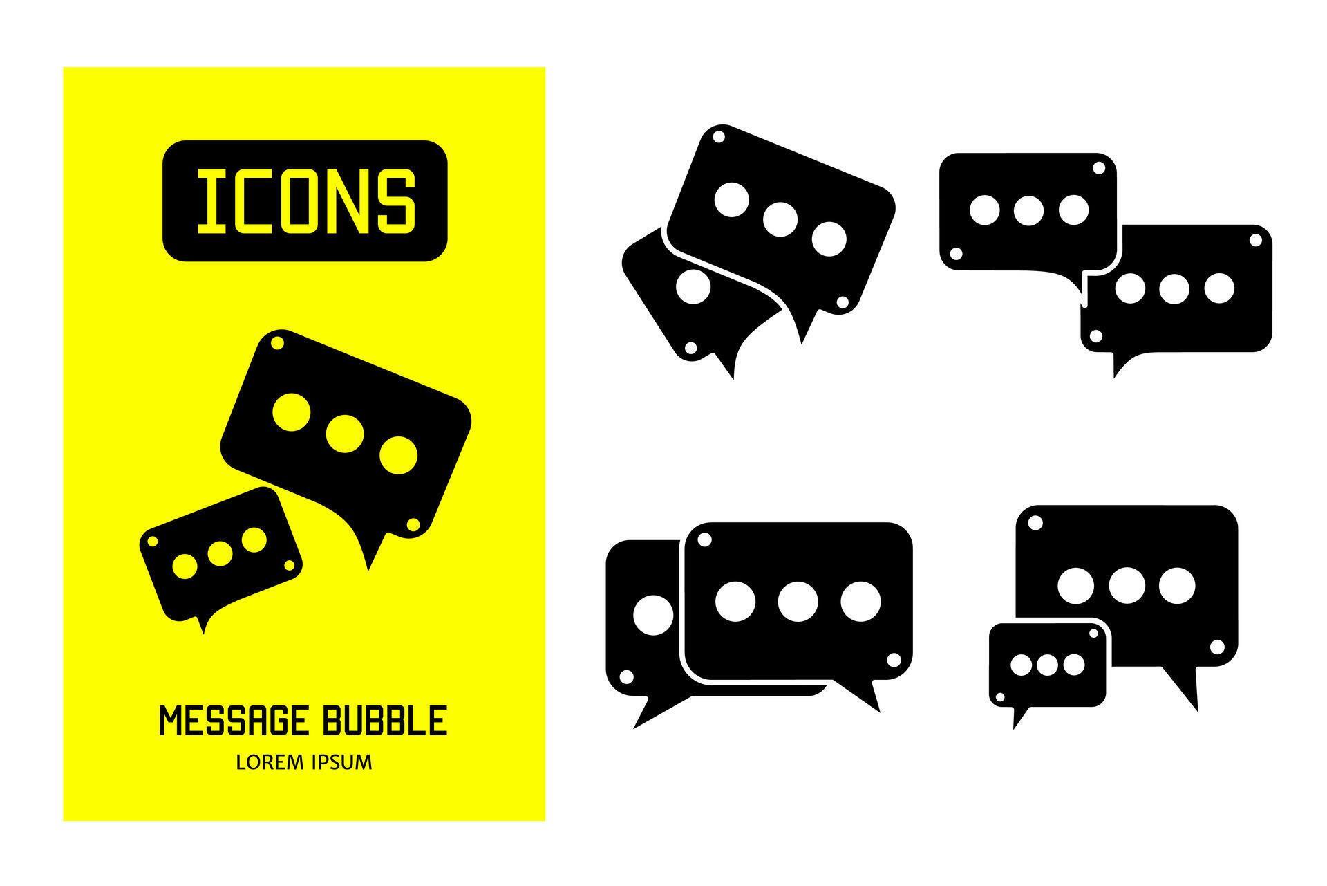 Set of flat icons of message bubble. Vector design for business and ...