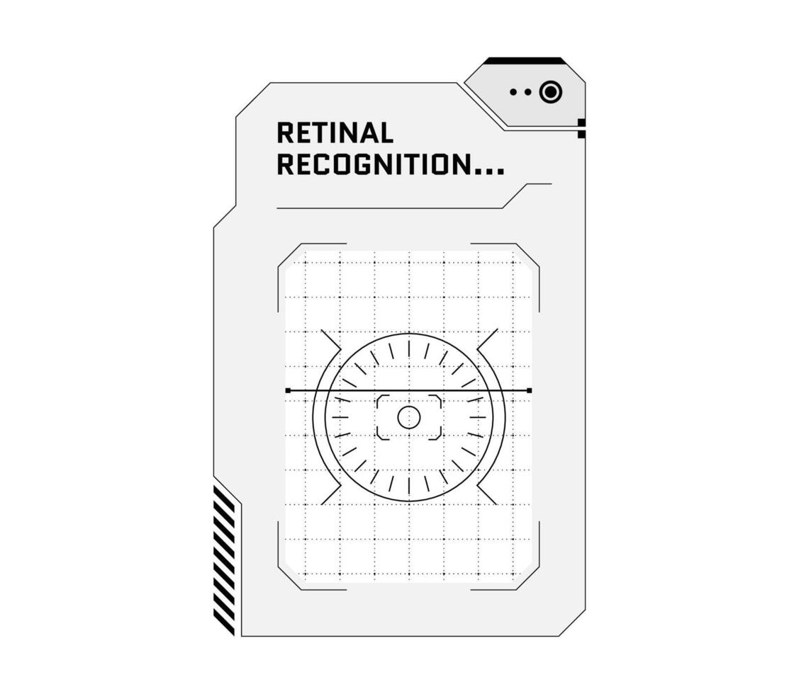 Hud Retinal Recognition Biometric Id Scan System Concept User Eye Verification Scanner And