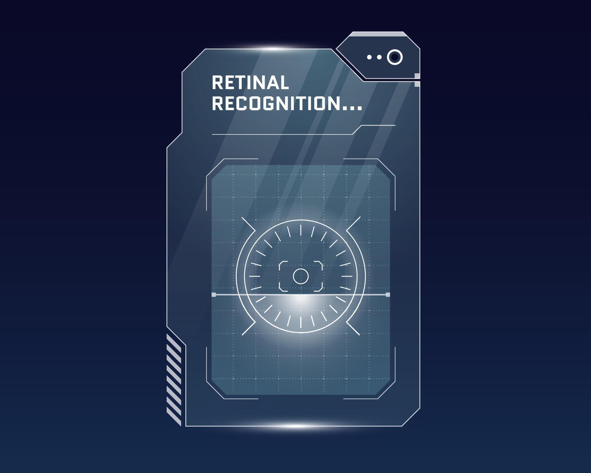 Hud Retinal Recognition Biometric Id Scan Dashboard Concept User Eye Verification Scanner