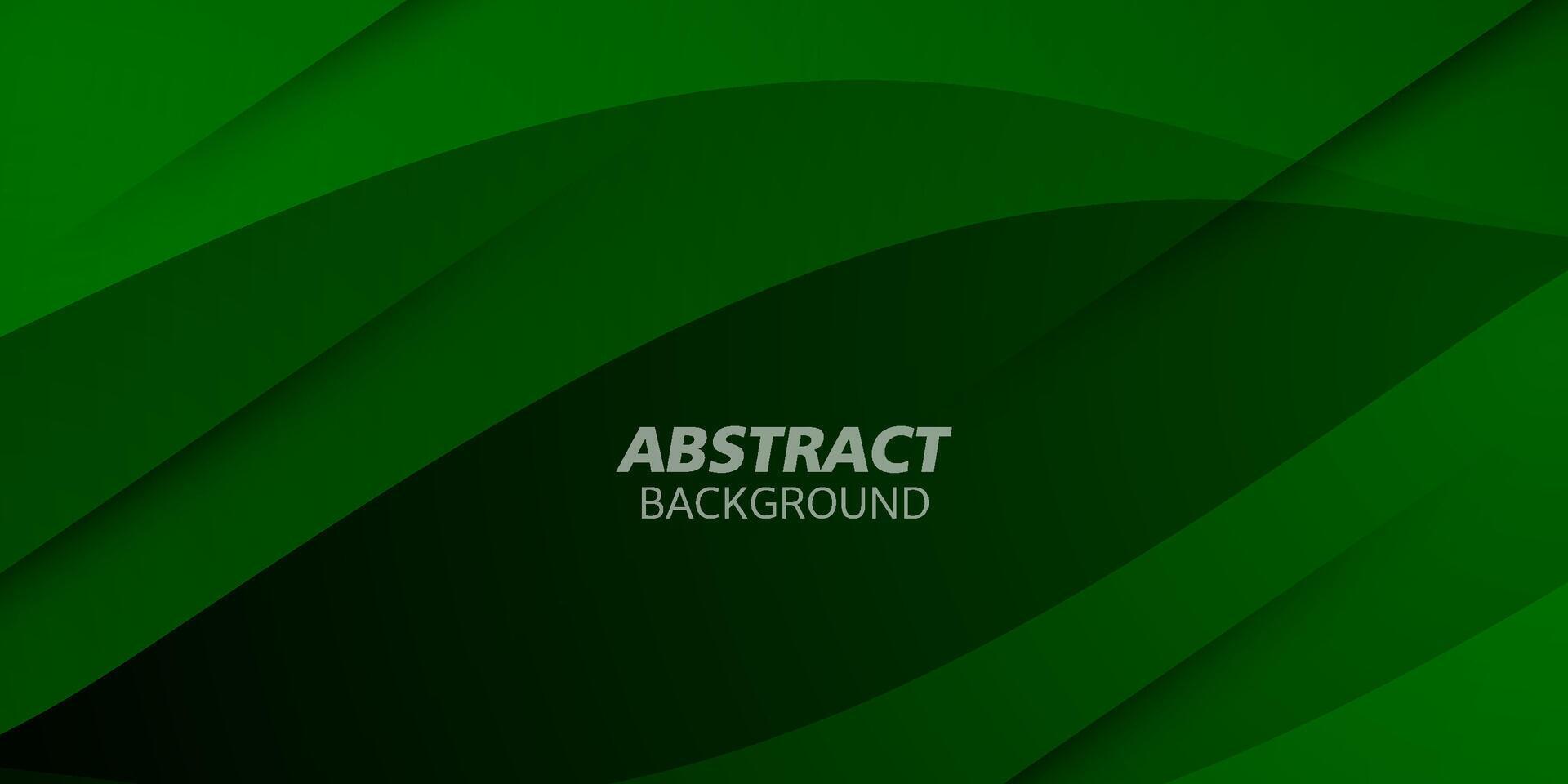 Abstract dark green background with wave shape and shadow. Modern and simple background. Eps10 ...