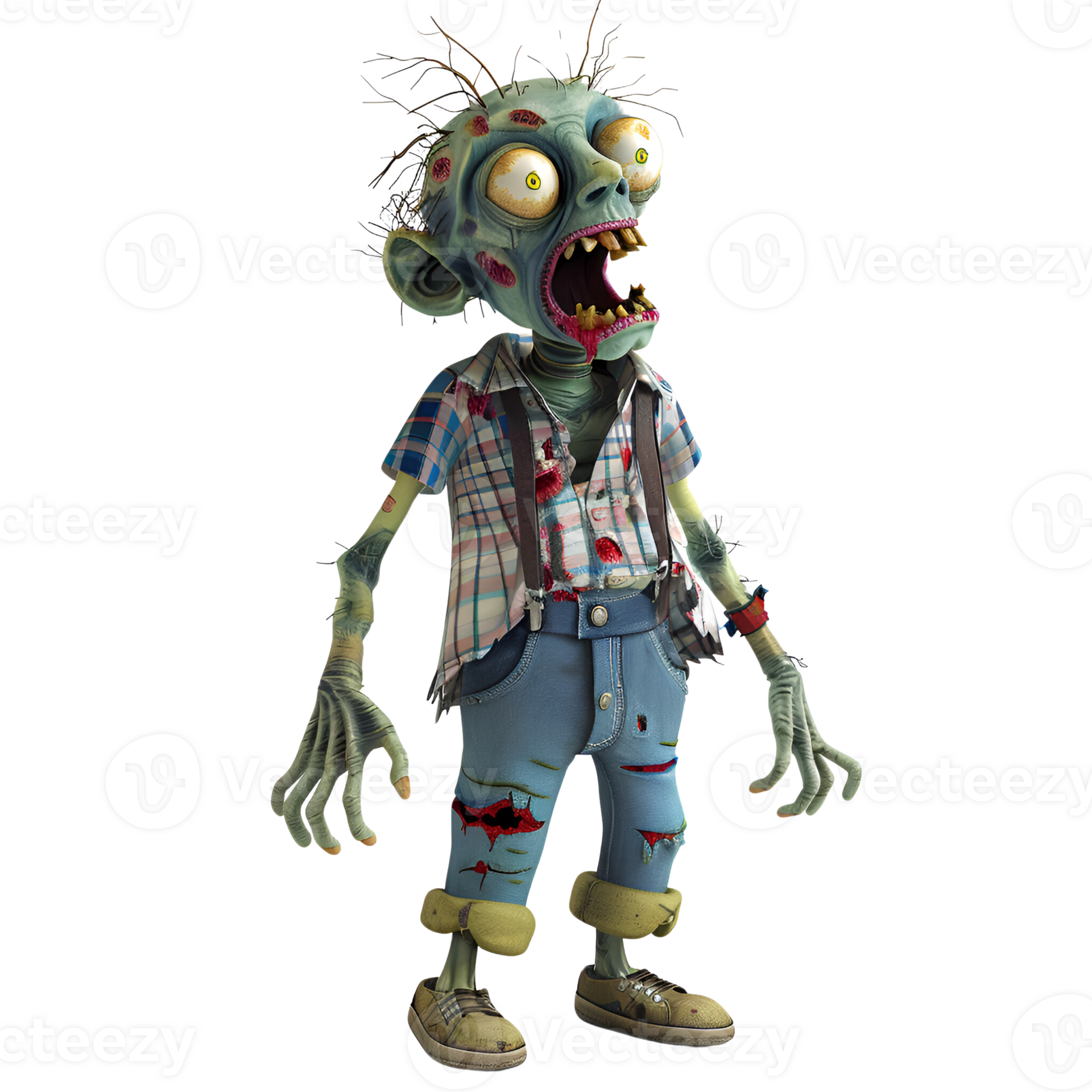 AI generated 3D Cartoon Zombie Logo Illustration No Background Perfect ...