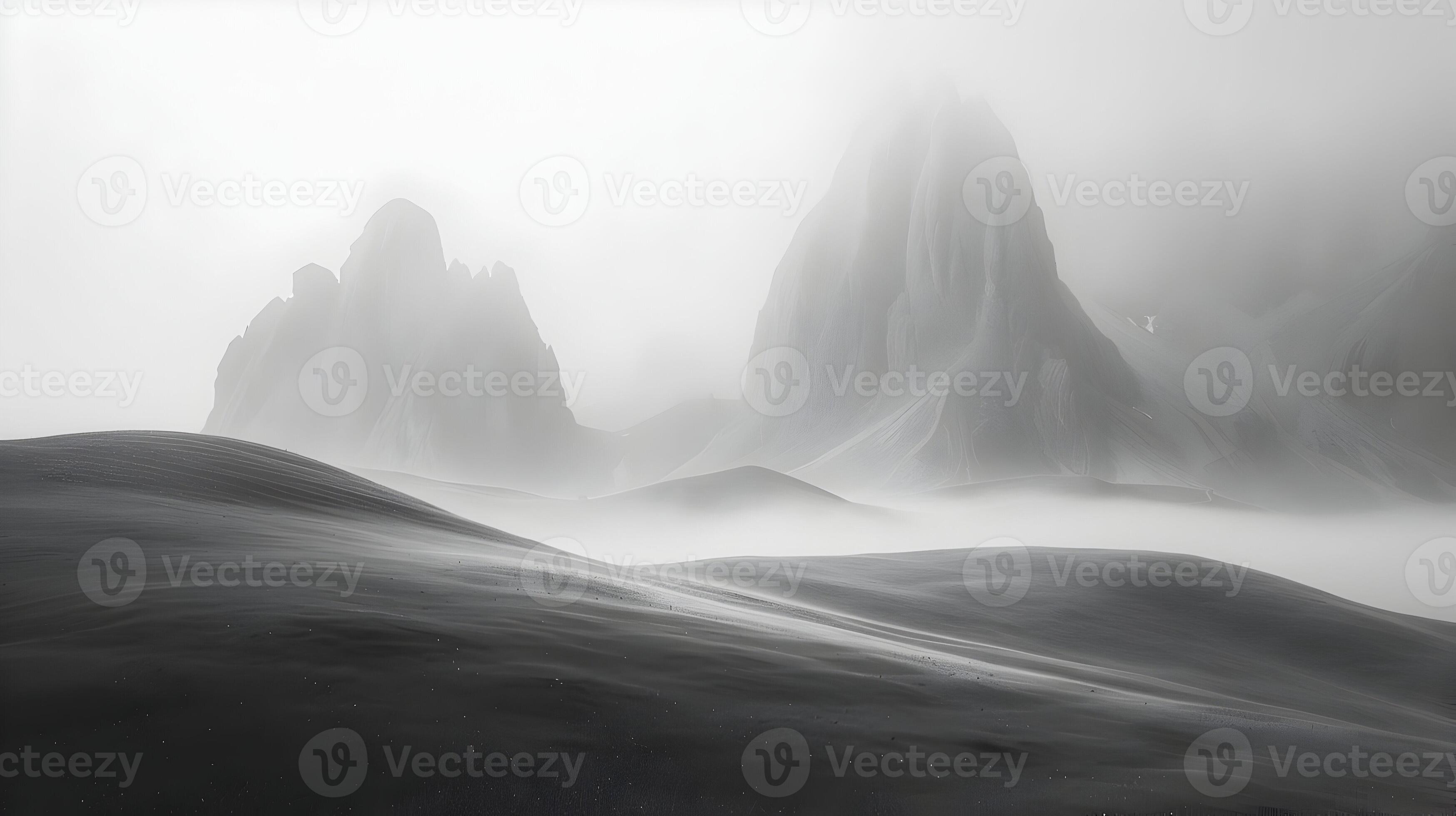 AI generated Minimalist photography of mountains. High-resolution. AI ...