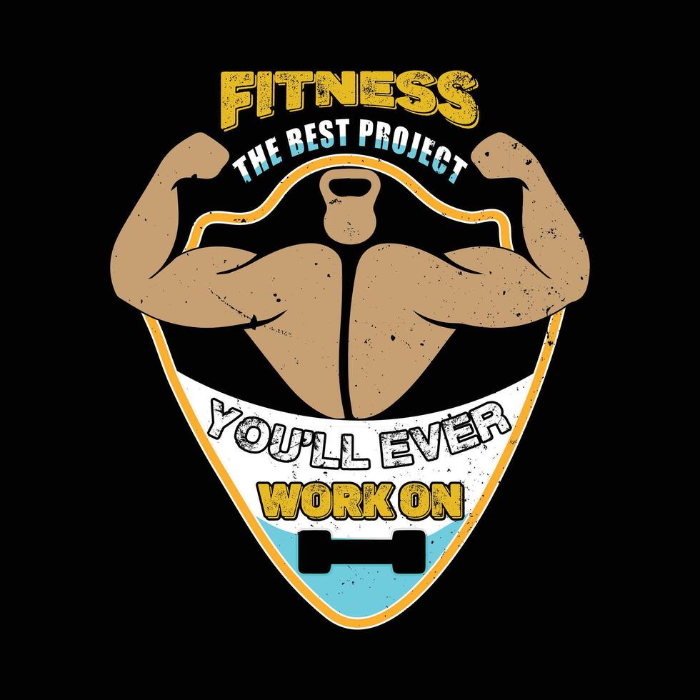 Gym T Shirt Design Graphic Illustration Vector T Shirt Design Fitness