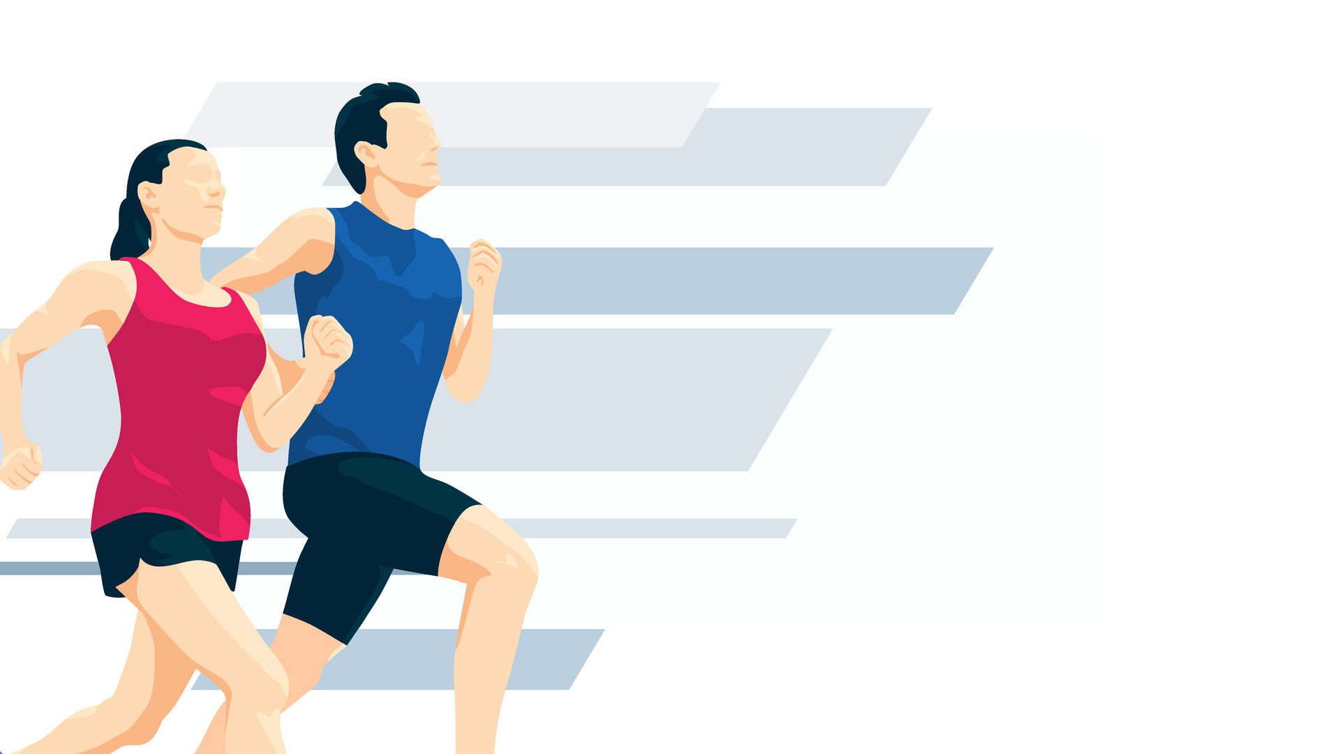 Modern Marathon Illustration on White Background.Man and Woman Running ...