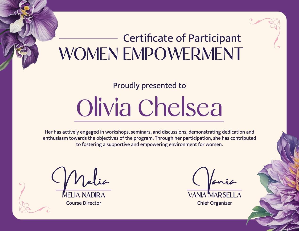 Certificate of Participant Women Empowerment 41769032 Template