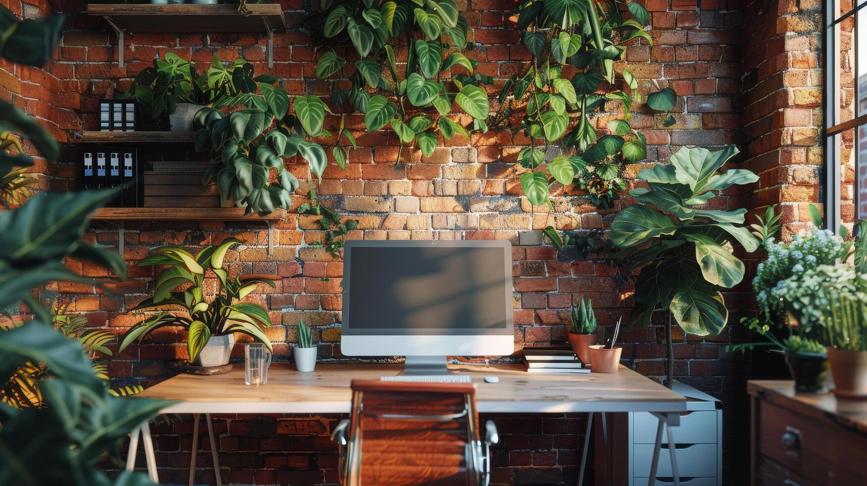 AI generated Computer Monitor on Desk 41853859 Stock Photo at Vecteezy