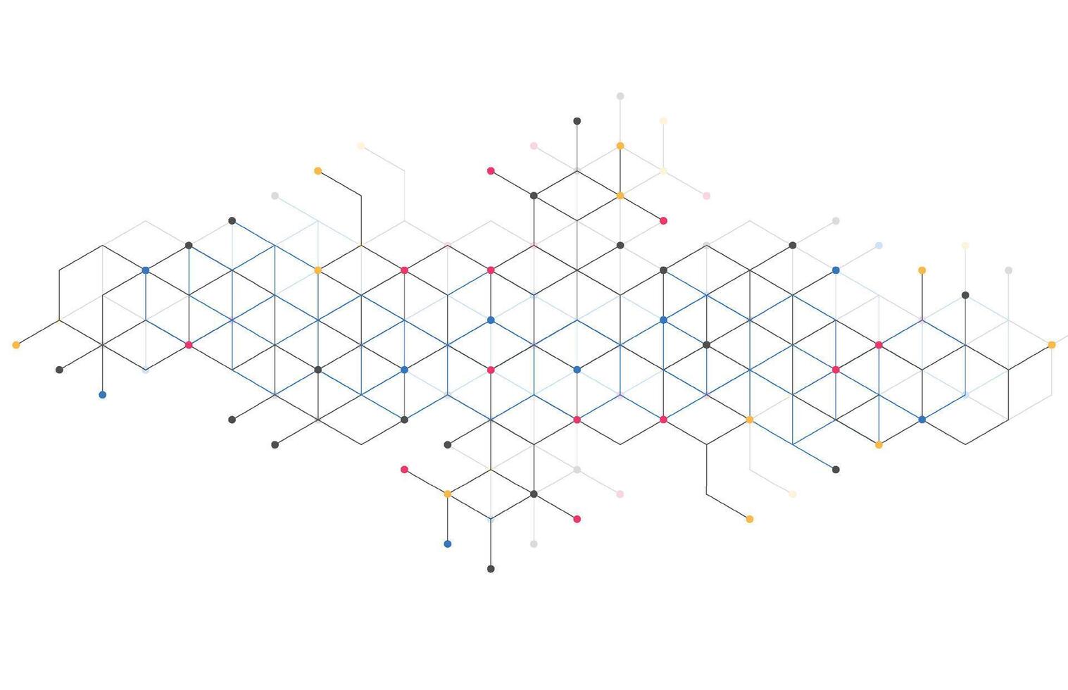 Abstract Geometric Boxes Pattern Dot Line Connection Background Modern Technology With Square