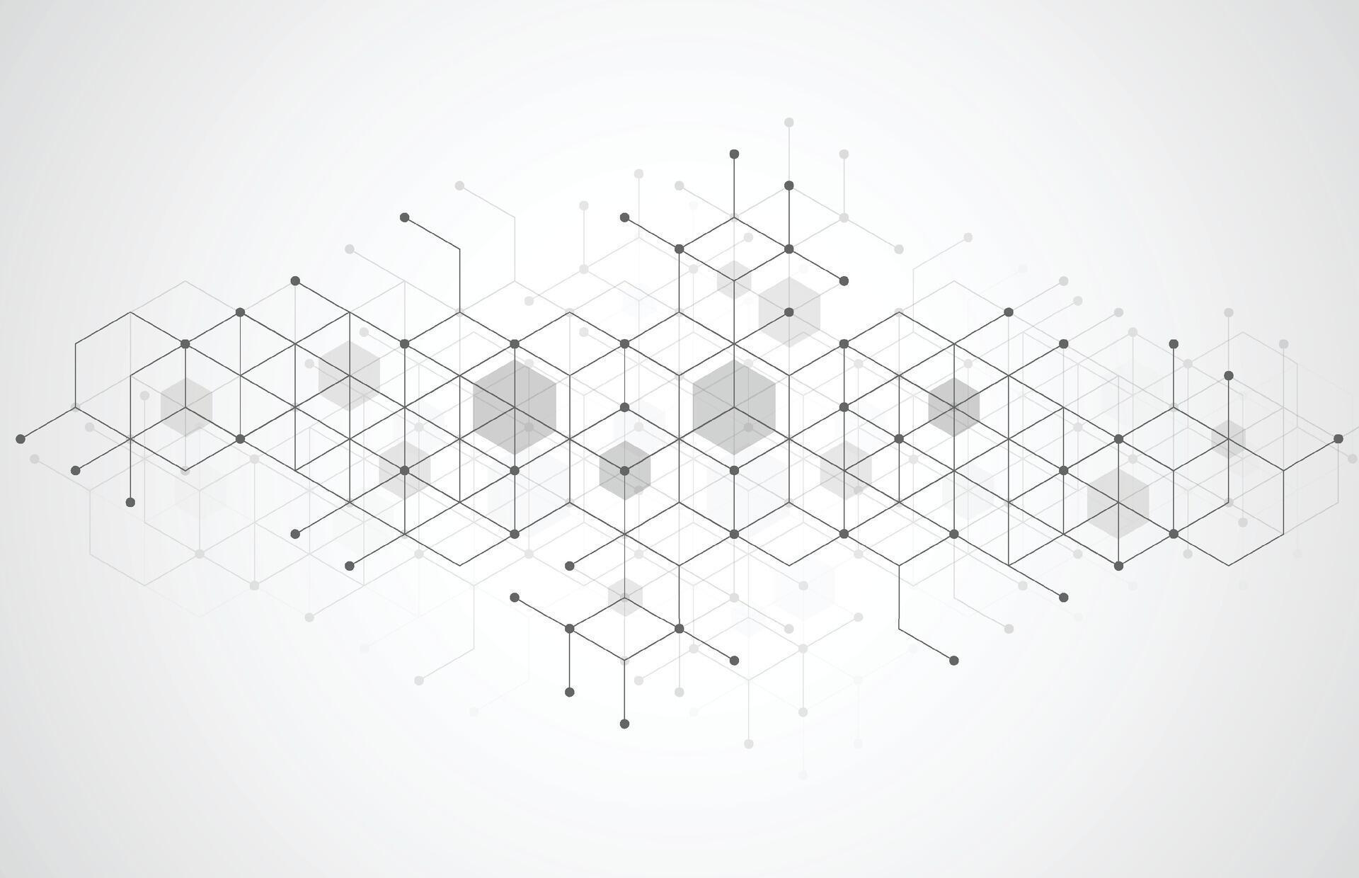 Abstract Geometric Boxes Pattern Dot Line Connection Background Modern