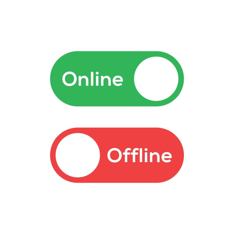 Online offline switch icon vector. On off slider concept. Online and ... Online offline switch icon vector. On off slider concept. Online and ...