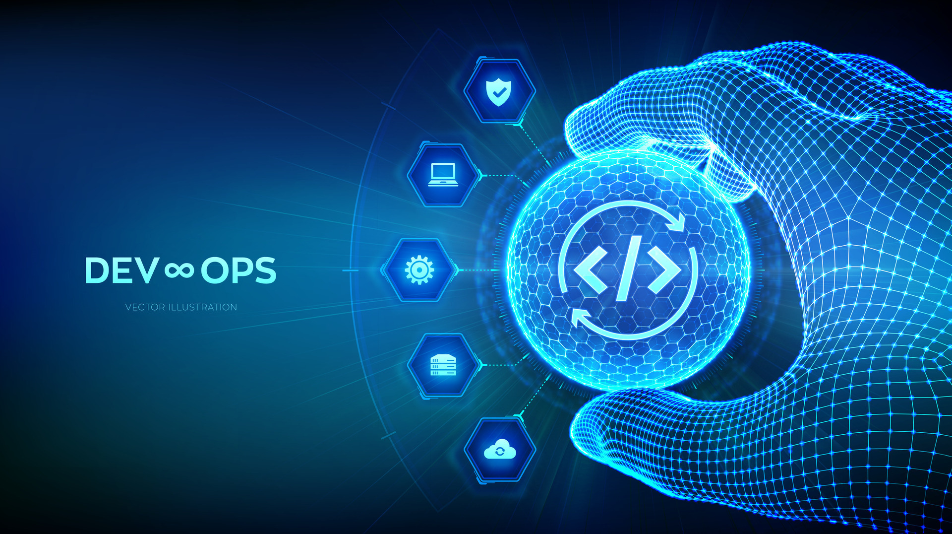 Devops Agile Development And Optimization Concept In The Shape Of
