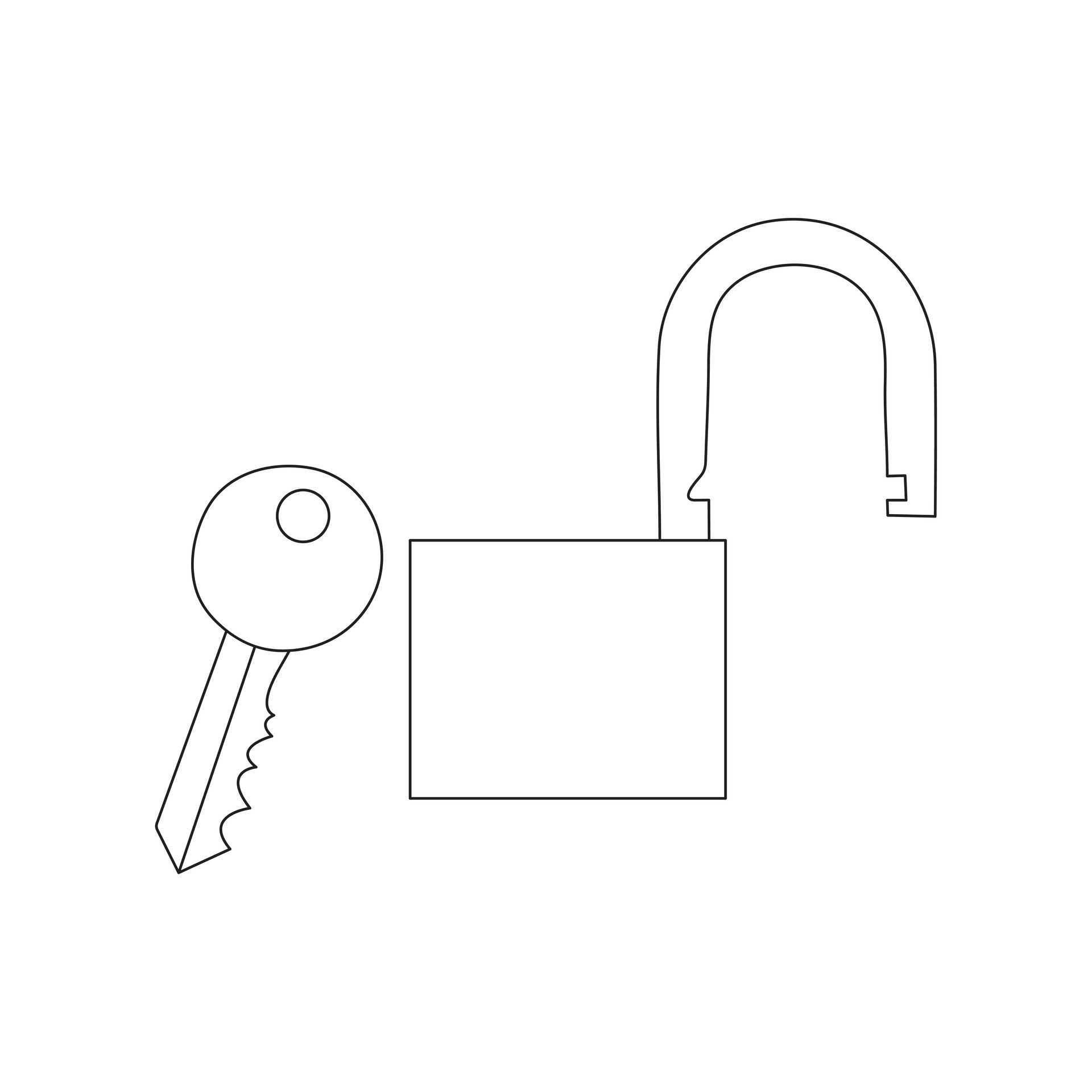 Simple keys and locks related vector line art 41863945 Vector Art at ...