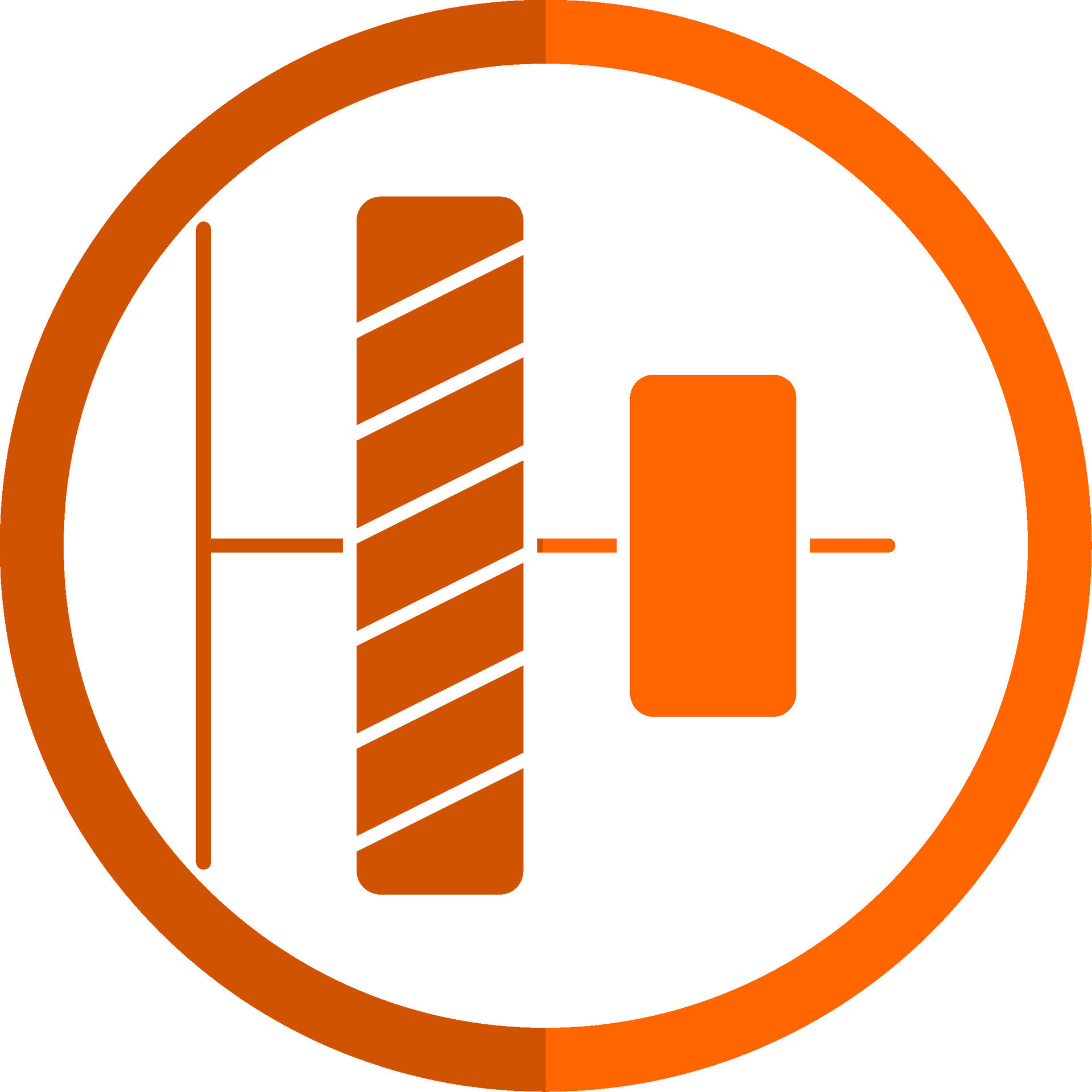 Vertical alignment Glyph Orange Circle Icon 41871169 Vector Art at Vecteezy