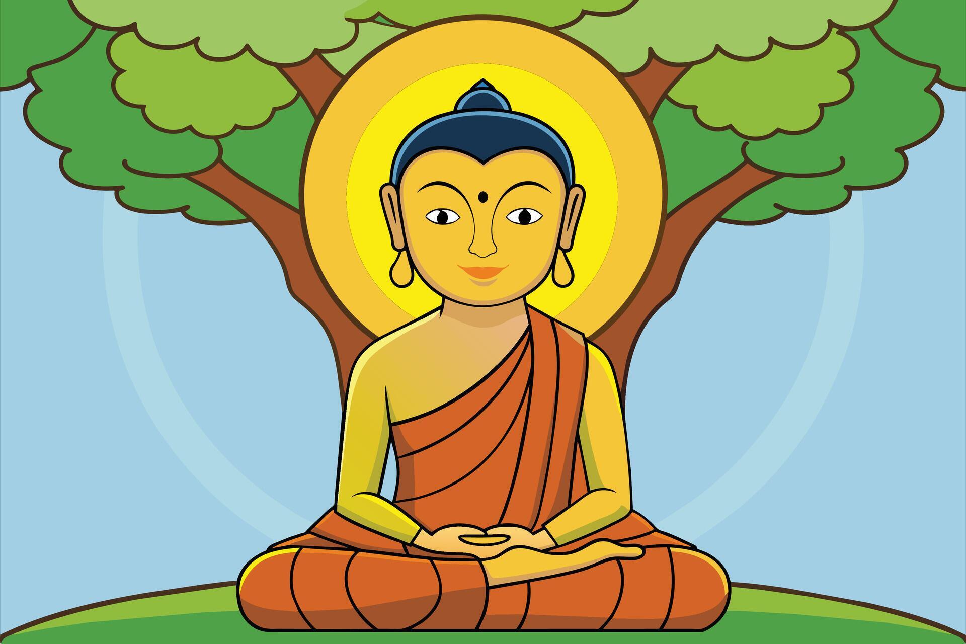 Vector illustration of Siddhartha Gautama enlightened under Bodhi tree ... Vector illustration of Siddhartha Gautama enlightened under Bodhi tree ...