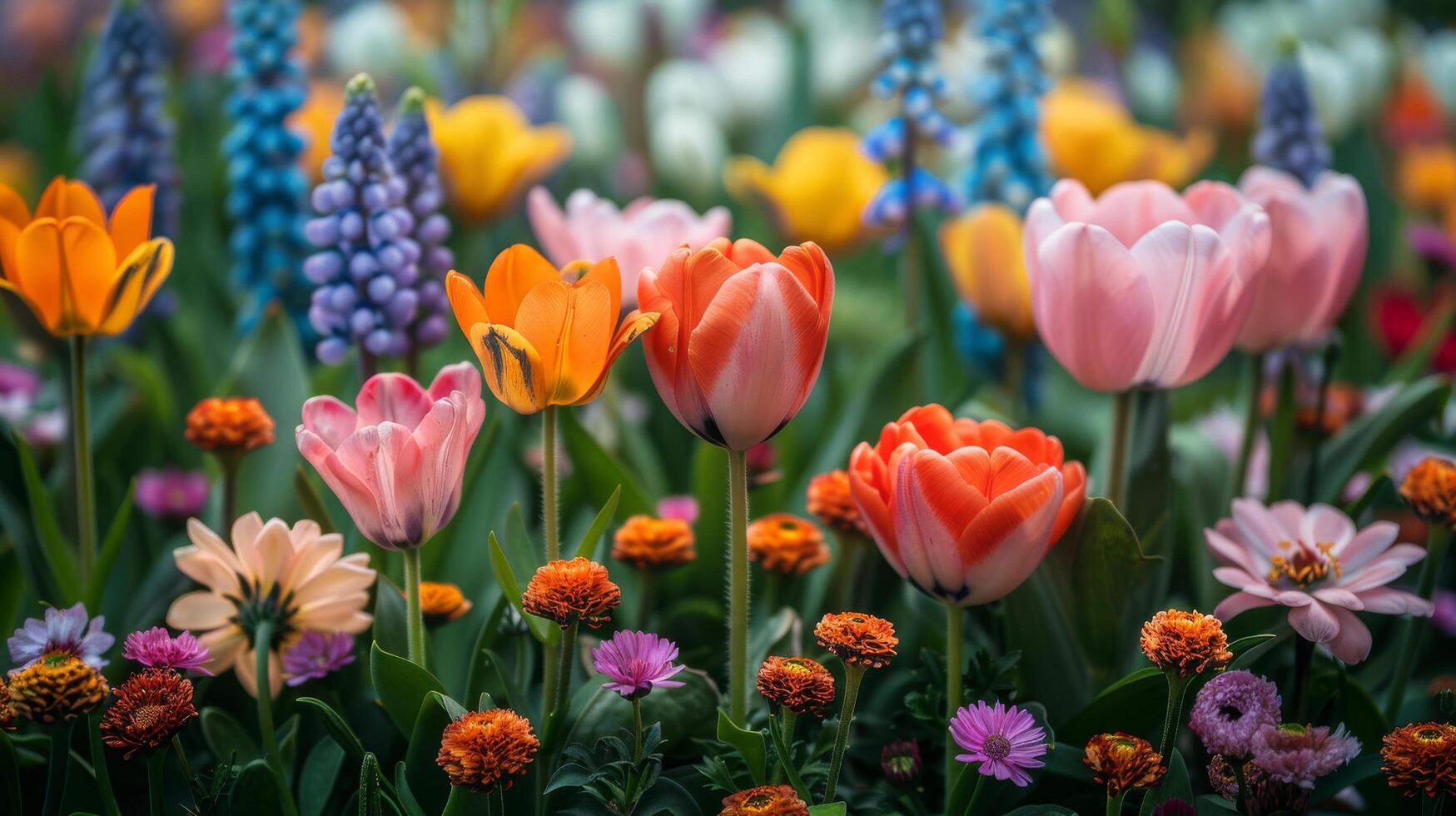 AI generated Diverse Field of Multicolored Flowers 41874772 Stock Photo ...