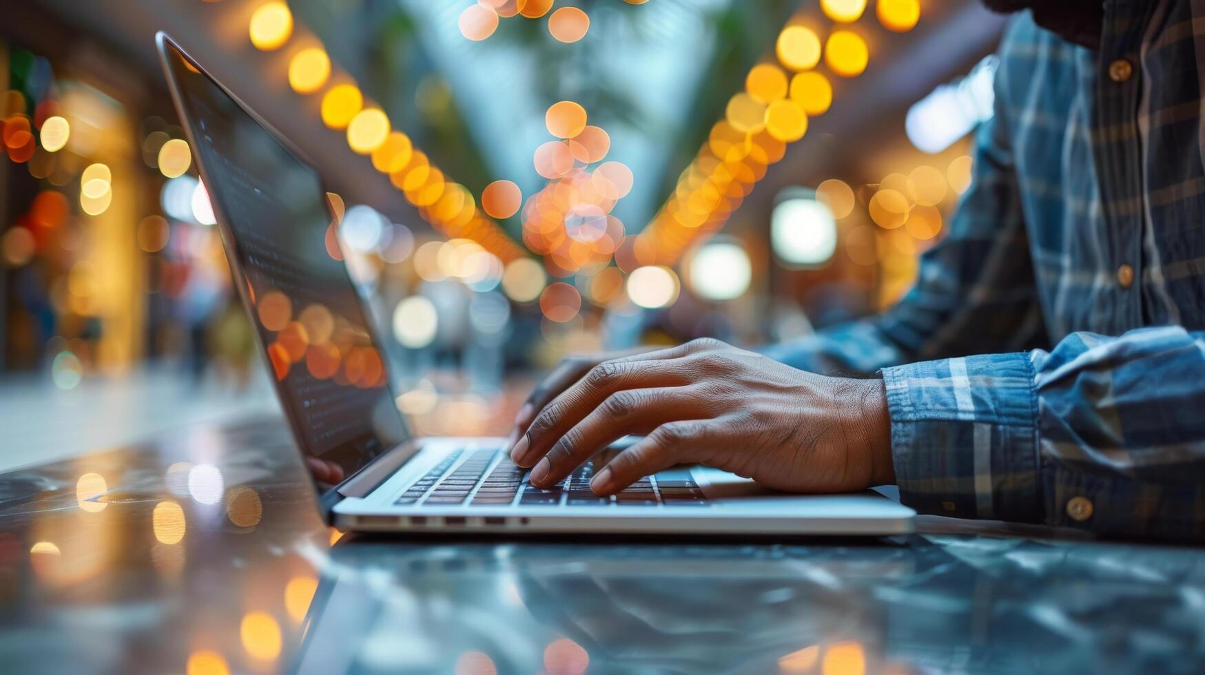 AI generated Person Typing on Laptop at Table 41878433 Stock Photo at ...