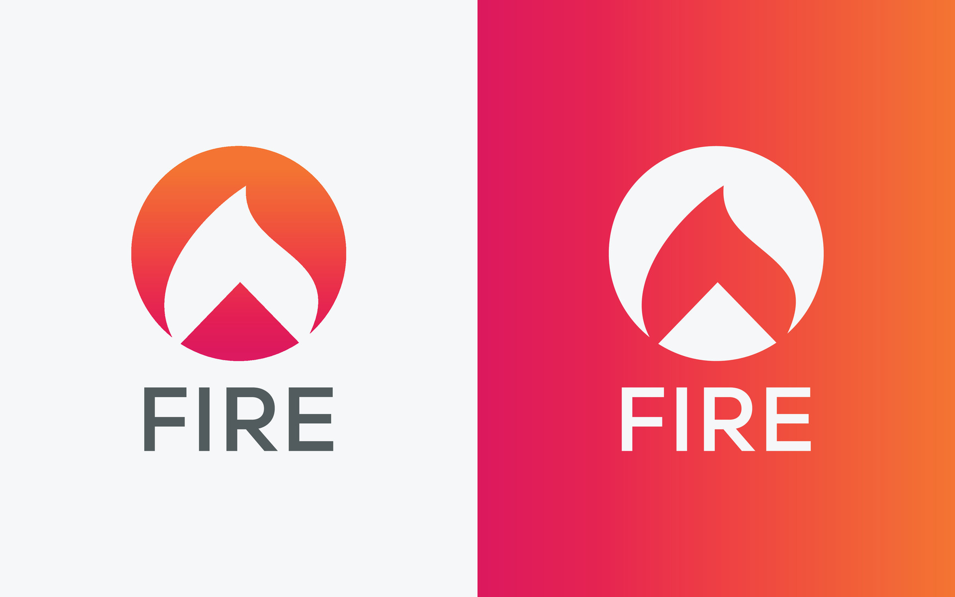 Minimalist Fire flame vector logo. Modern colorful Bonfire vector logo ...