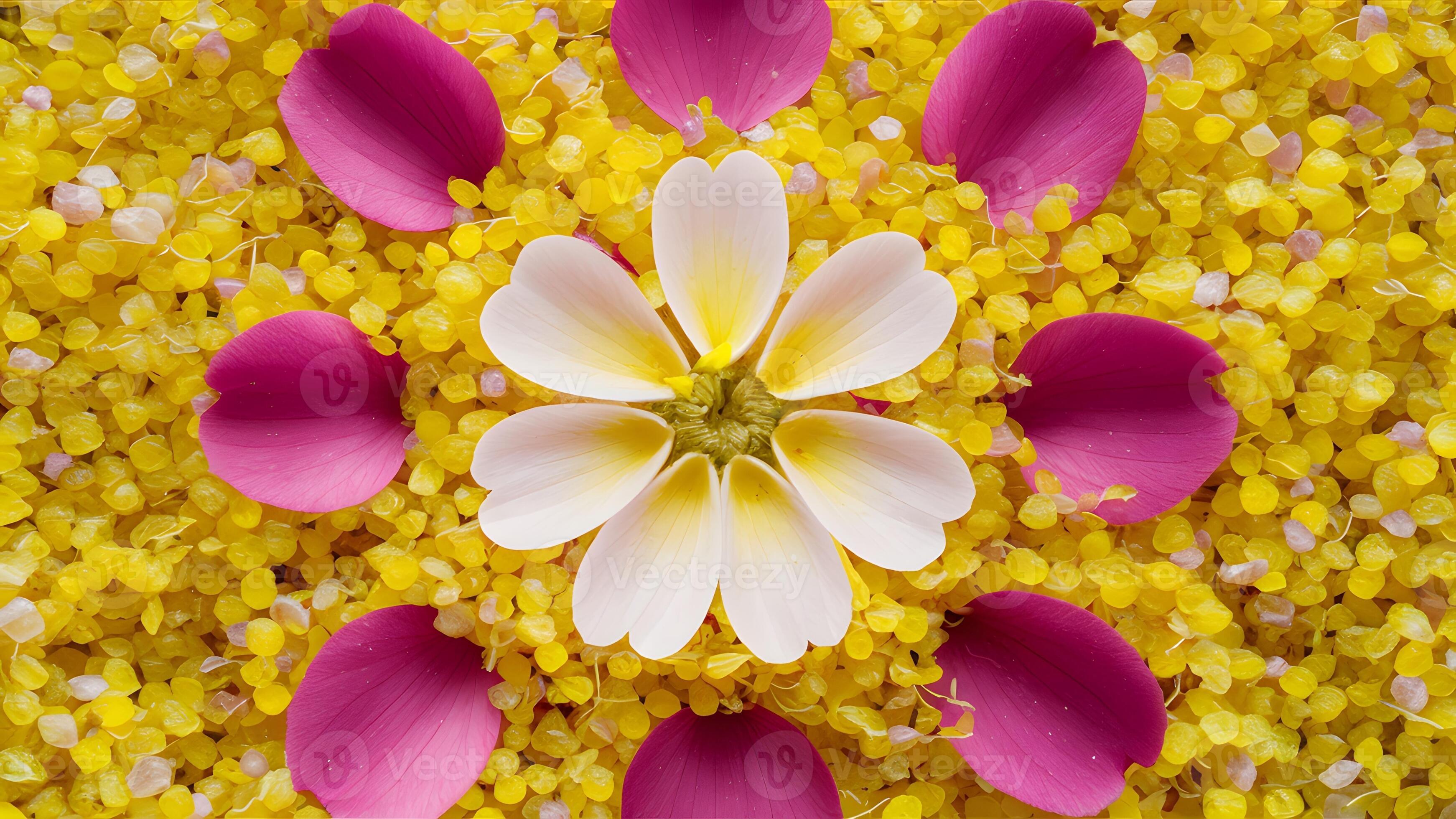 AI generated Yellow and pink pollen grains create beautiful background ... AI generated Yellow and pink pollen grains create beautiful background ...