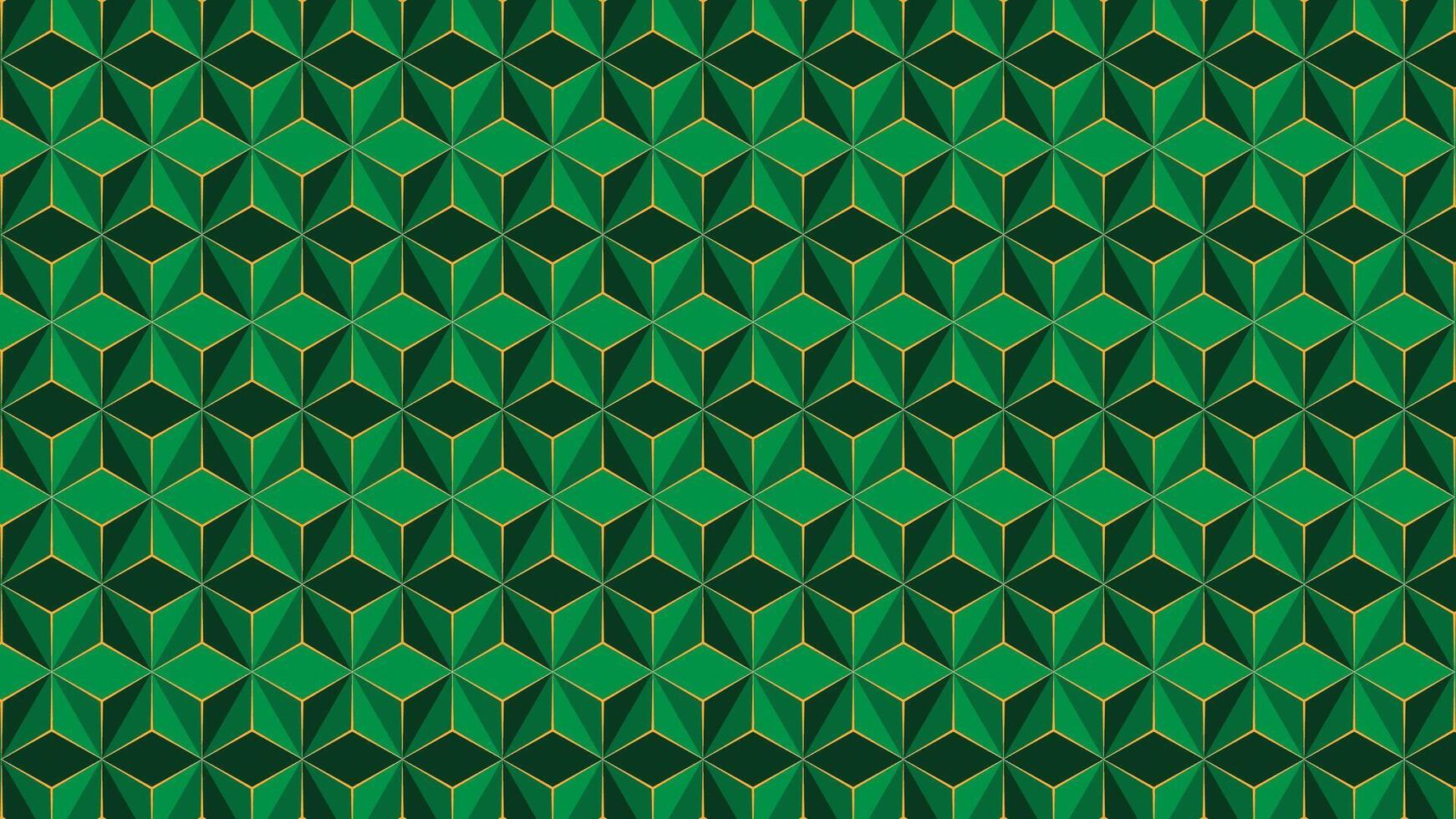 Volumetric polygonal green pattern. Vector luxury hexagonal abstract green background. 3D green ...