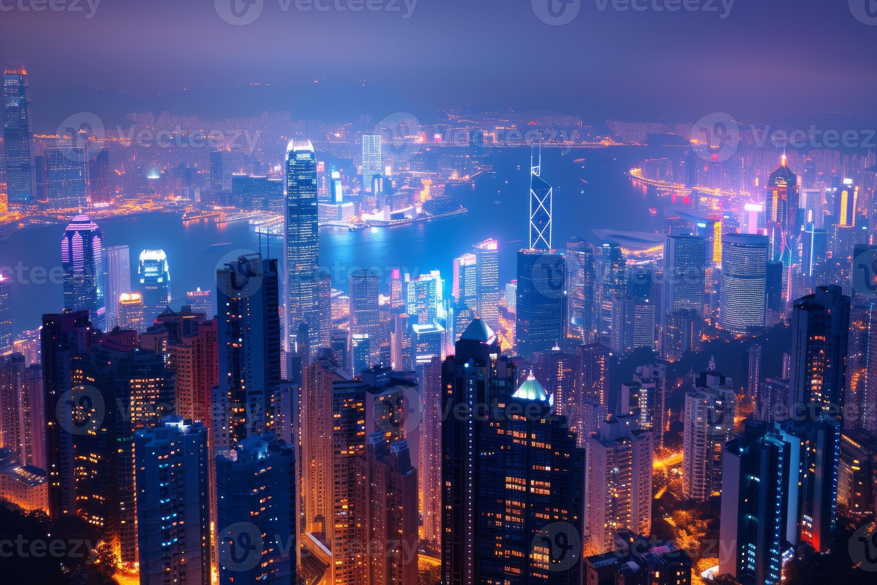 AI generated The mesmerizing city skyline of Hong Kong 41894787 Stock Photo at Vecteezy